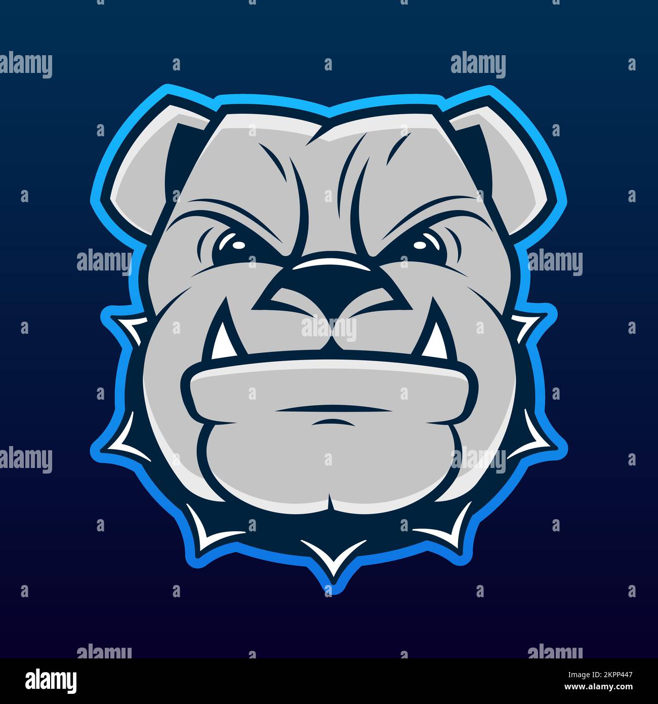 Bulldog Mascot Logo Blue