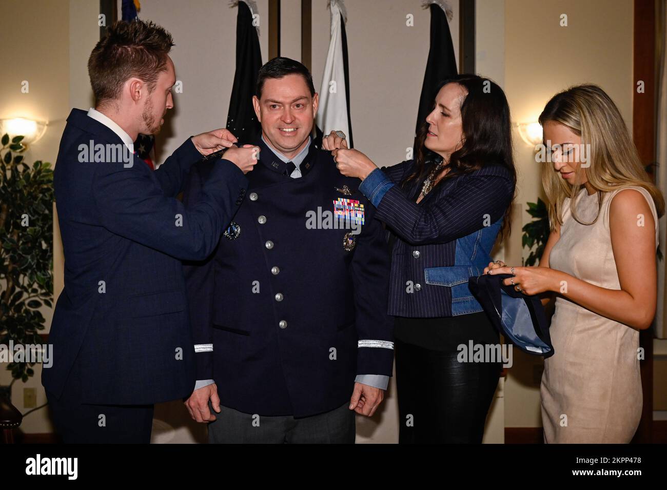 Gen. Chance Saltzman has his new rank pinned on him by his family ...