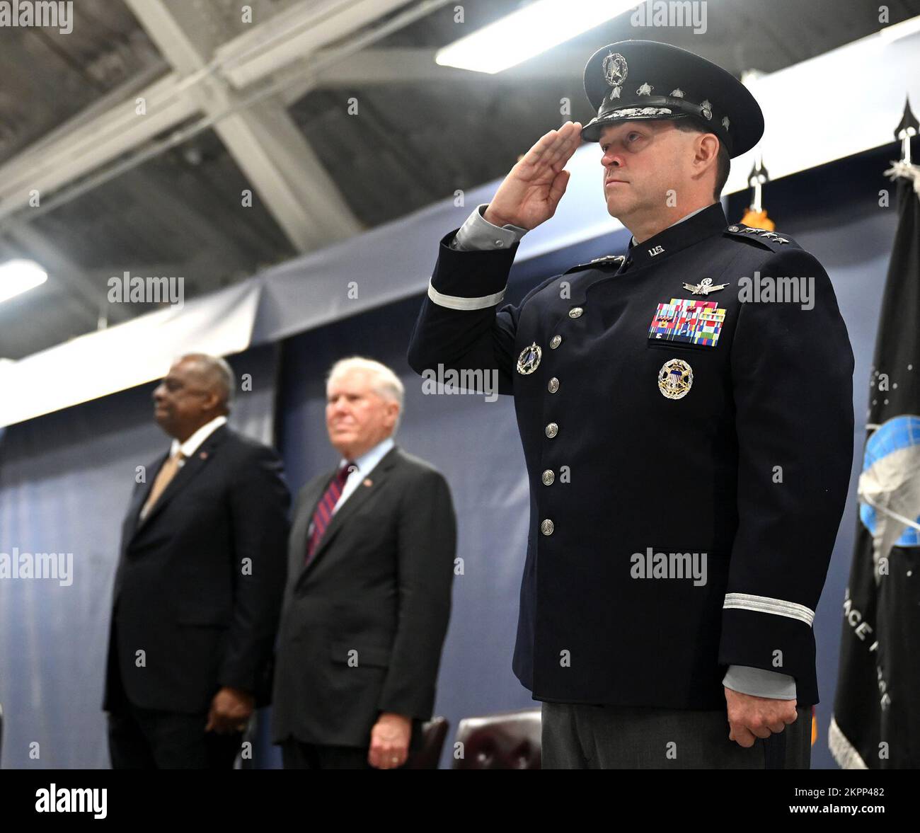 Secretary of Defense Lloyd Austin III (left) and Secretary of the Air ...
