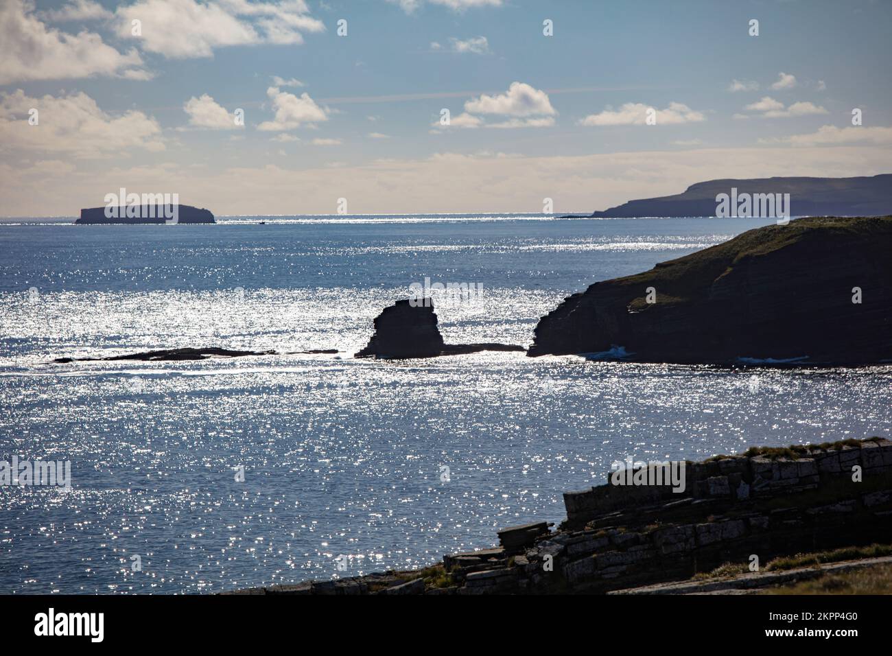 A waymarked path around the Deerness Peninsula on Orkney Stock Photo ...