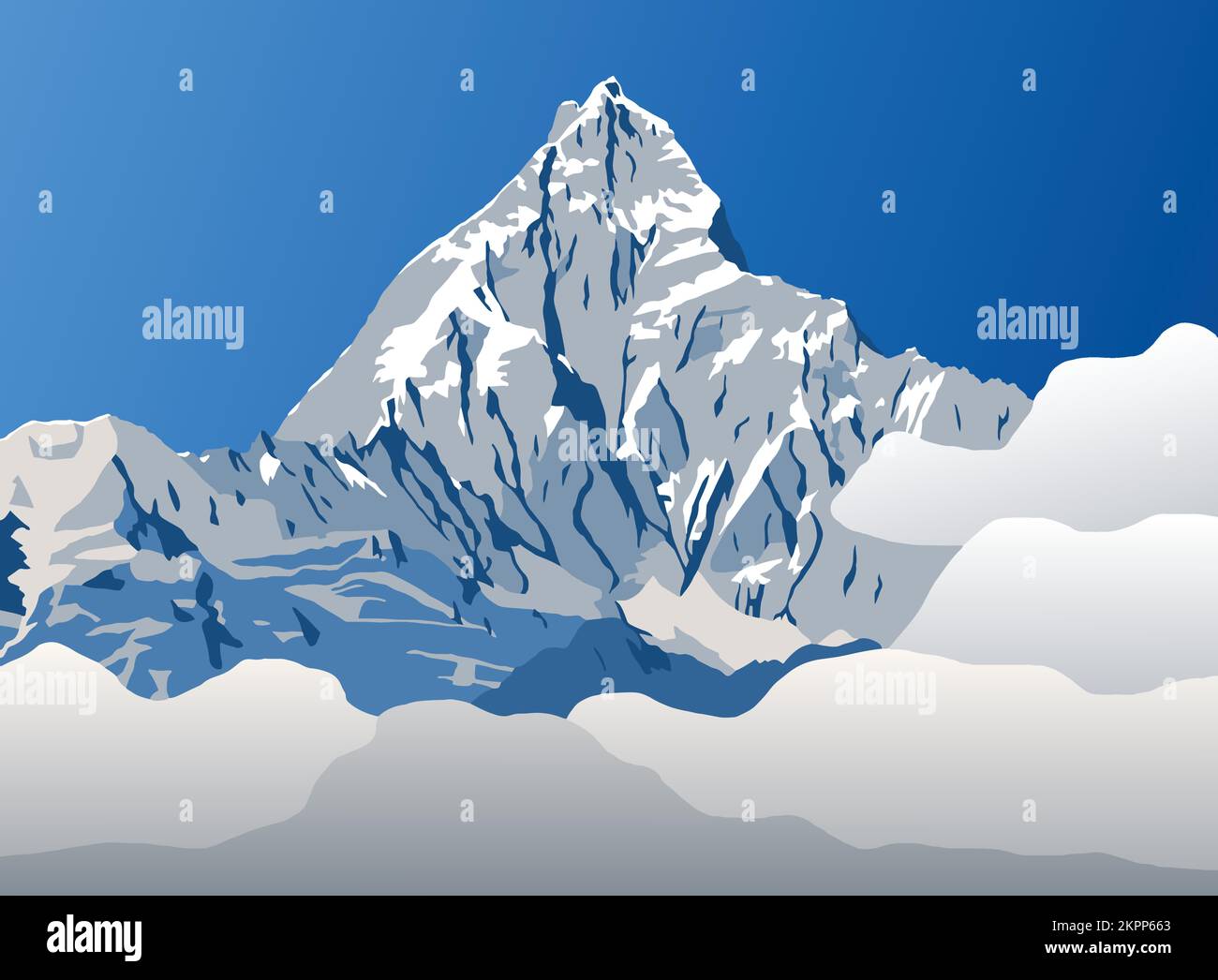 Annapurna himalayan mountain range Stock Vector Images - Alamy