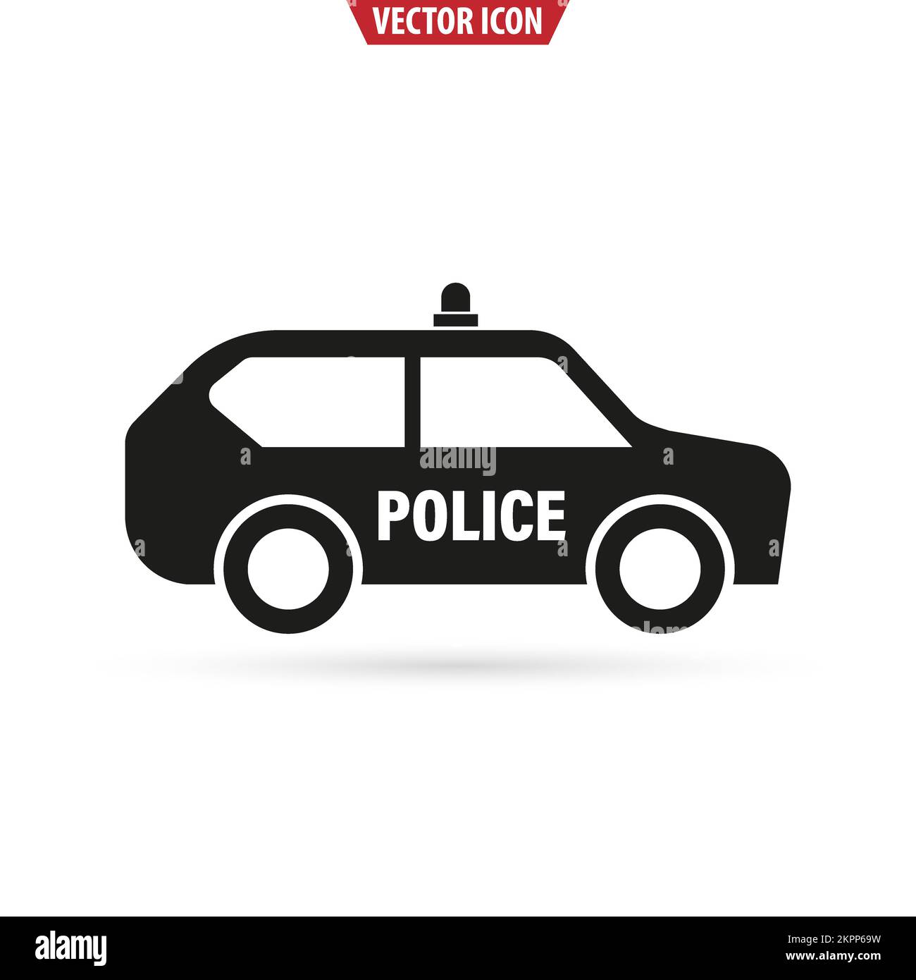 Police icon in trendy flat design. Car icon. Isolated vector ...