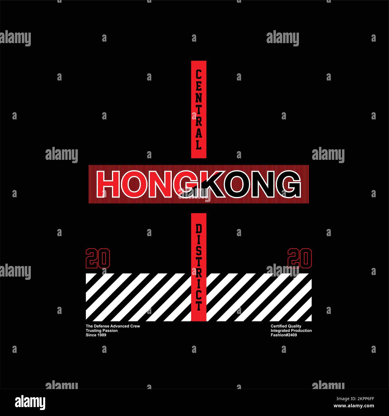 The typography design vector illustration with Hong Kong text isolated ...