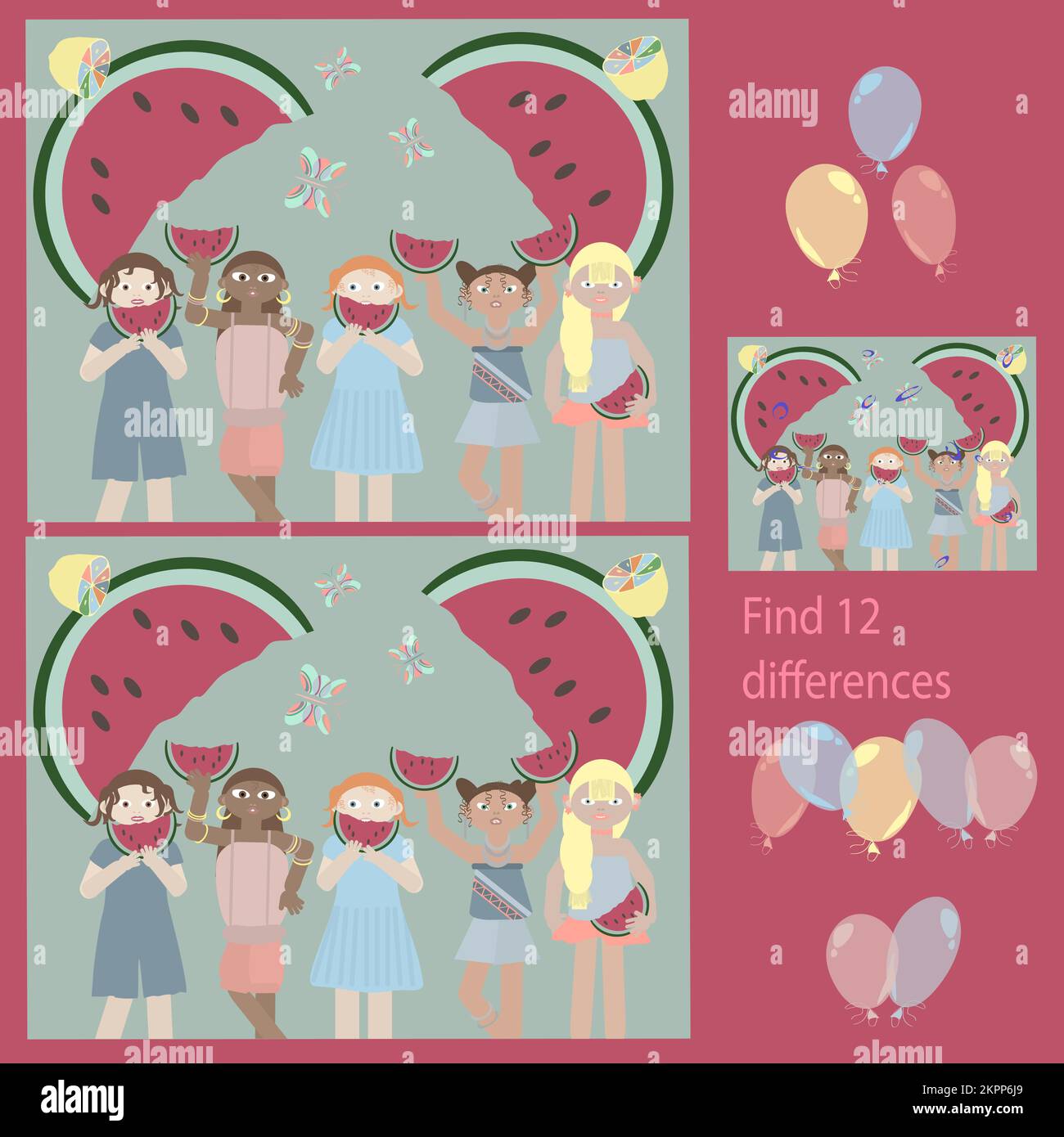 for children under 7 years old, find 12 differences in the Funny BABIES ...