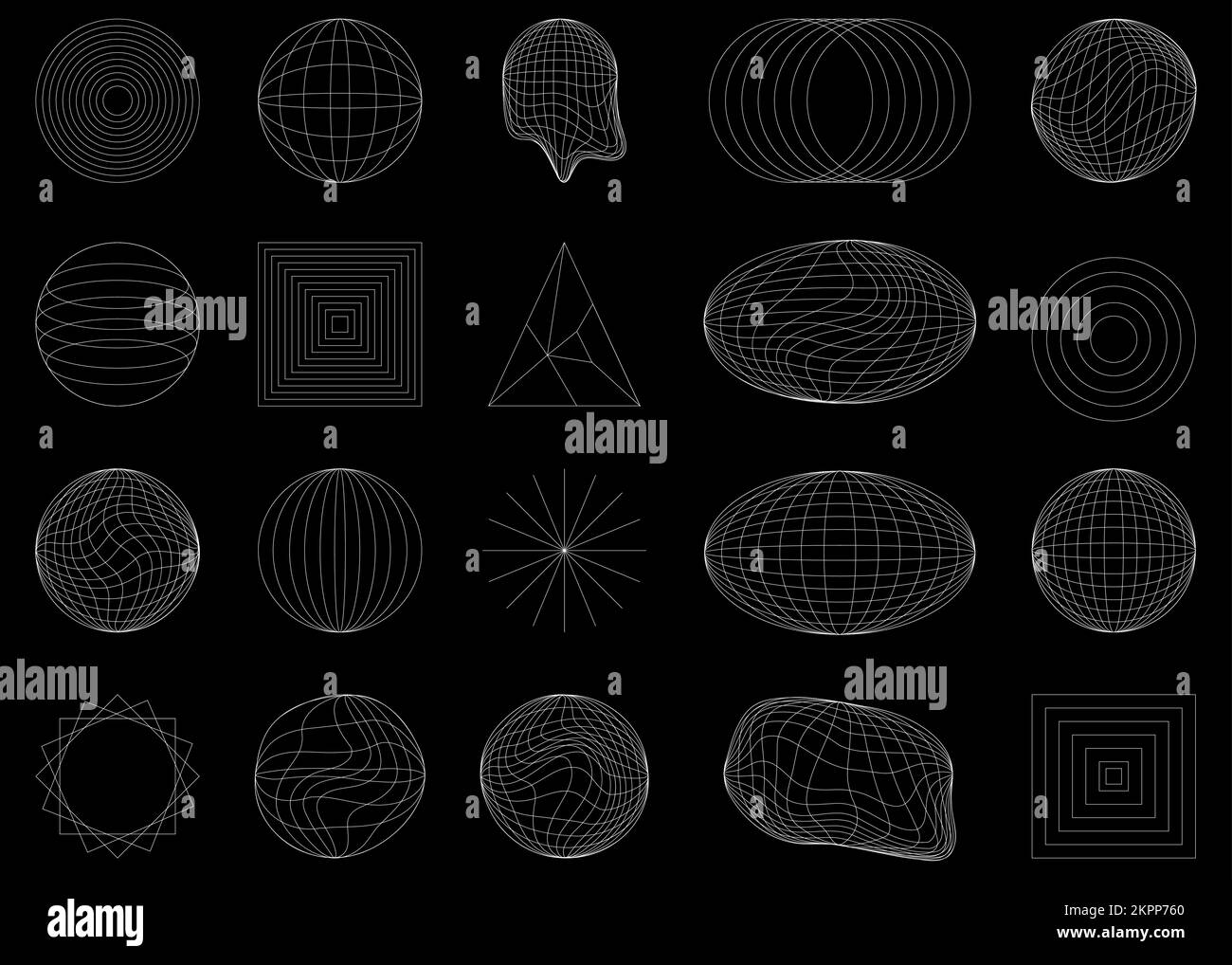 Retrofuturistic geometry design elements. Design elements for poster ...