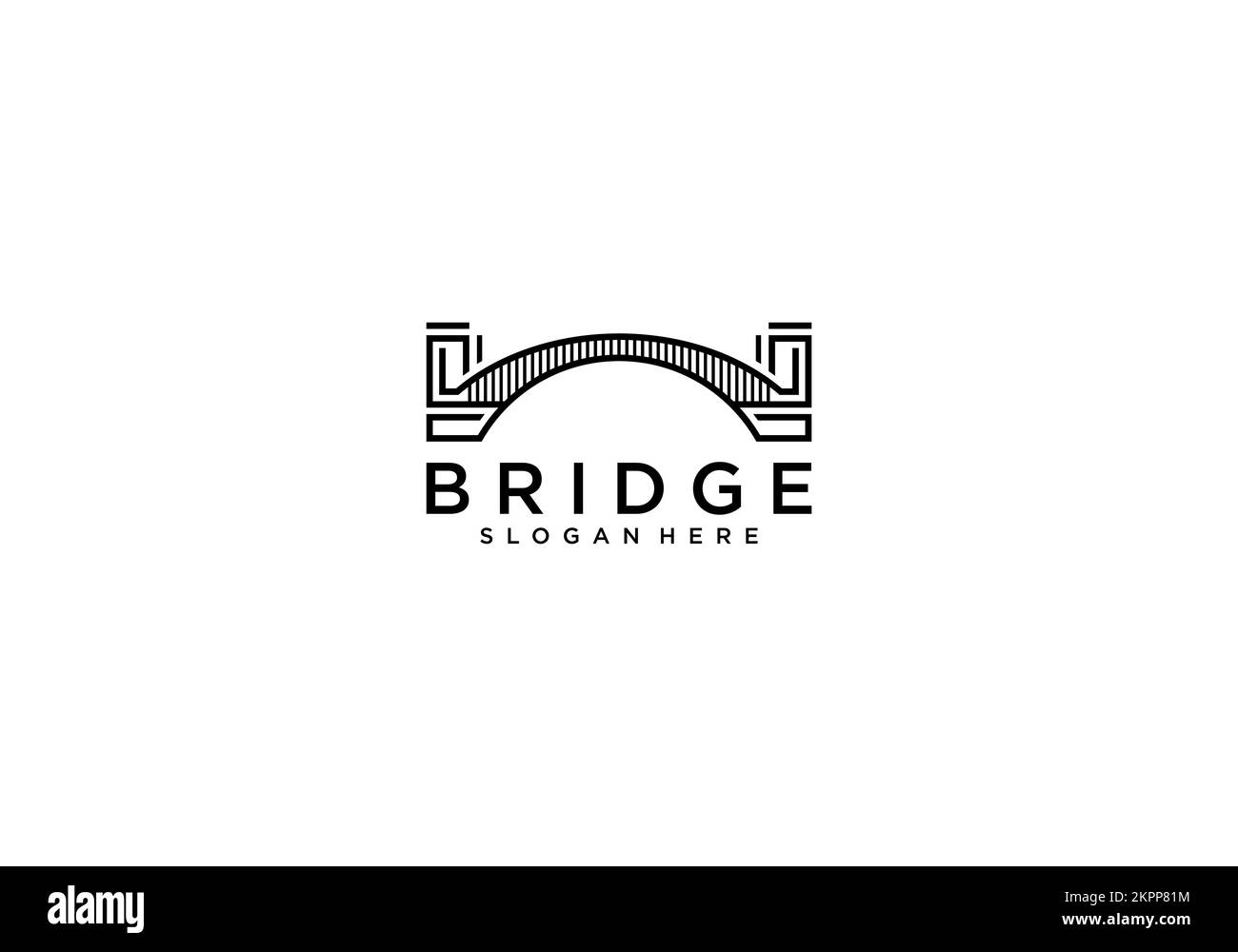 A bridge icon on a white background for company logo and name Stock ...