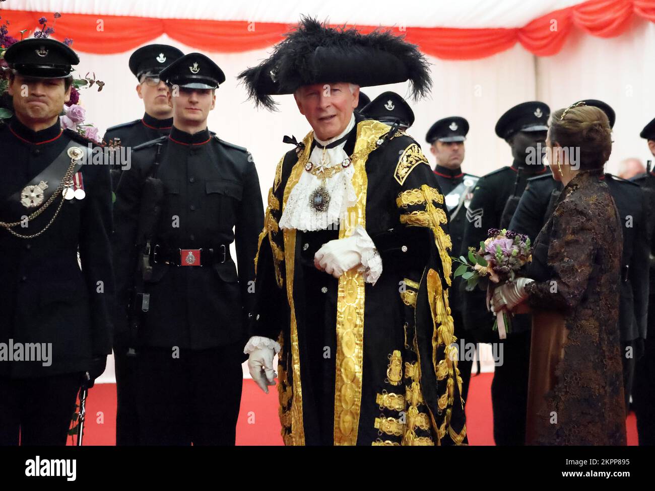 The Lord Mayor of London, Nicholas Lyons arrives at the annual Lord ...