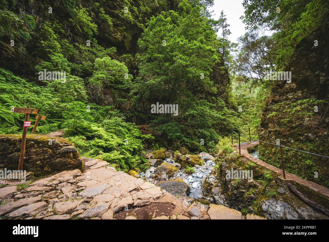 Description: Signposting on hiking trail joins riverbed of impressive ...