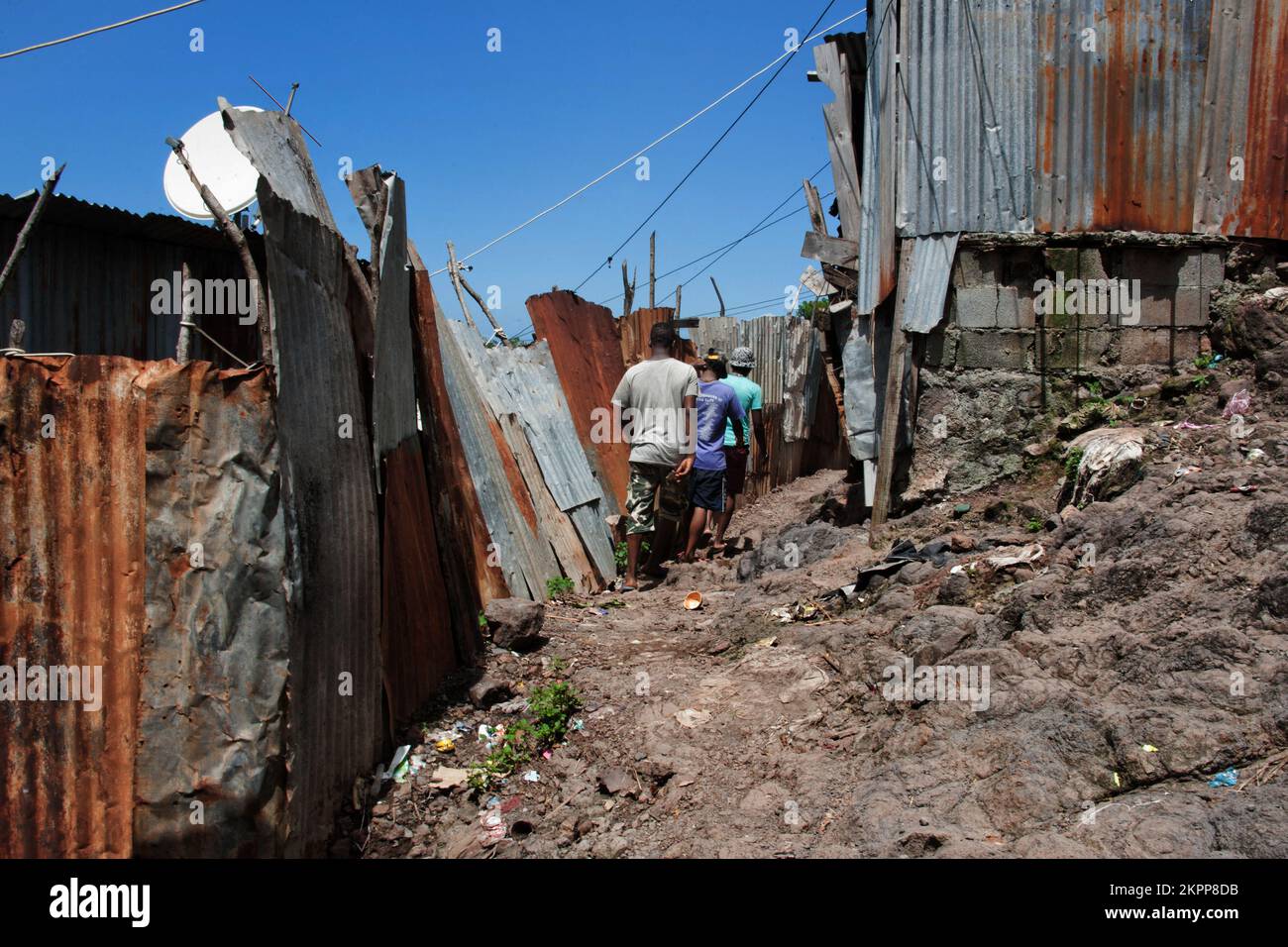 Kaweni slum in Mayotte, French archipelago in the Indian Ocean, on ...