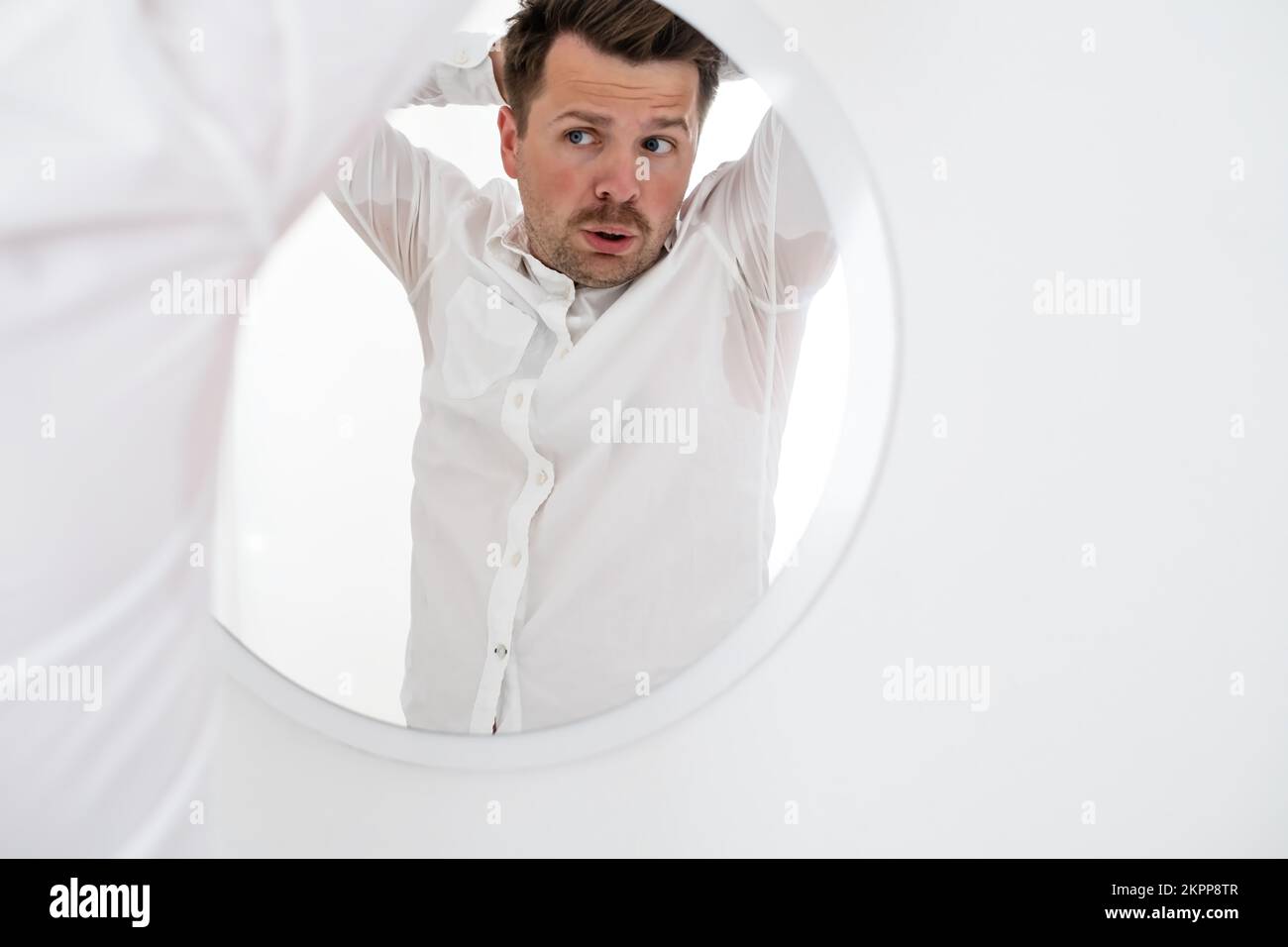 Man showing arm fear hi-res stock photography and images - Alamy