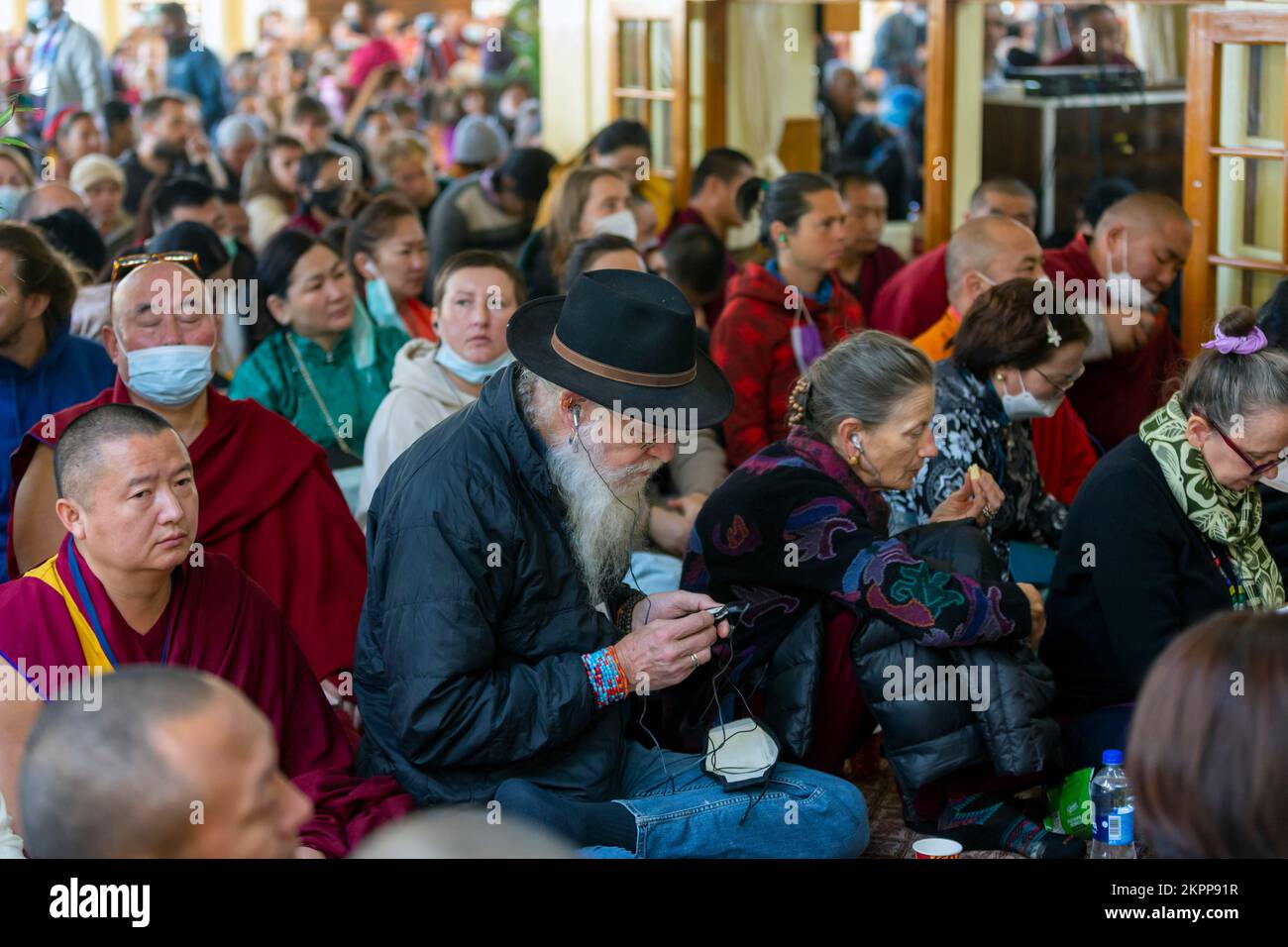 Dharamshala, India. 25th Nov, 2022. Tibetan followers listening the ...