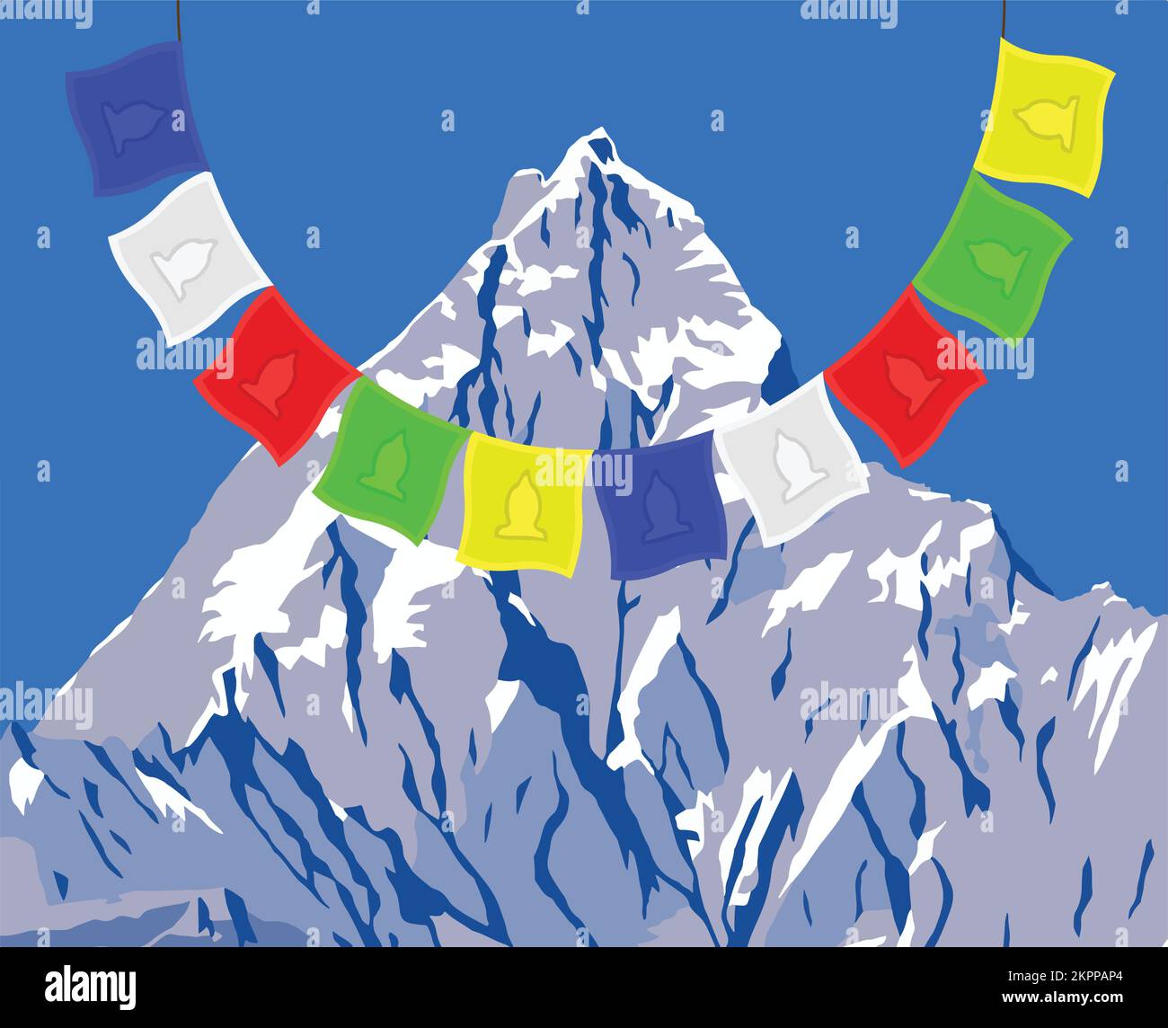 Himalayas prayer flags Stock Vector Images - Alamy