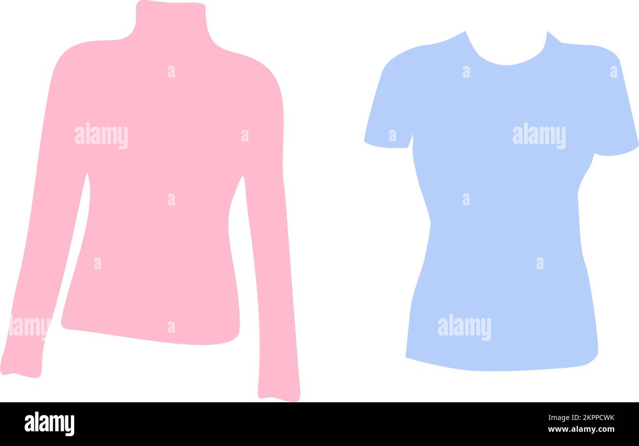 Set of 2 long and short sleeve silhouette Tshirts in trendy bright pink ...