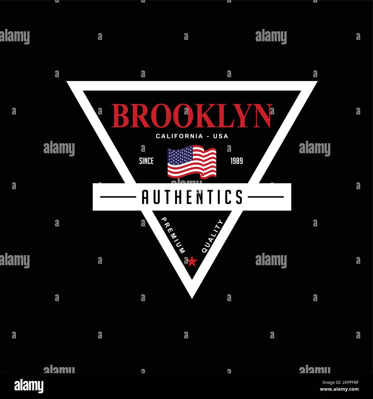 A fashion design of Brooklyn authentic simple vintage on black ...