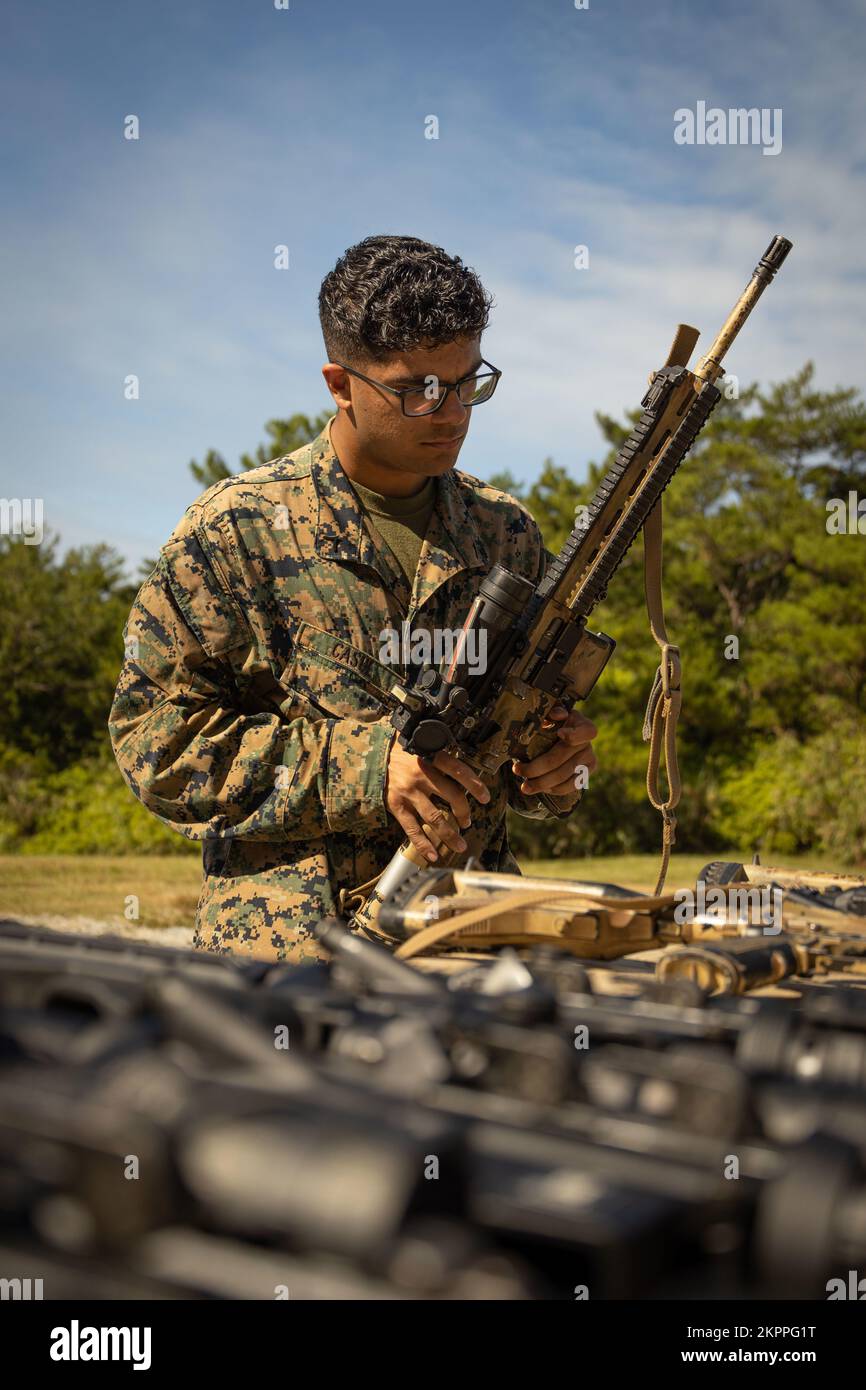 U.S. Marine Corps Pfc. Isaiah Casul, an electro-optical ordnance ...