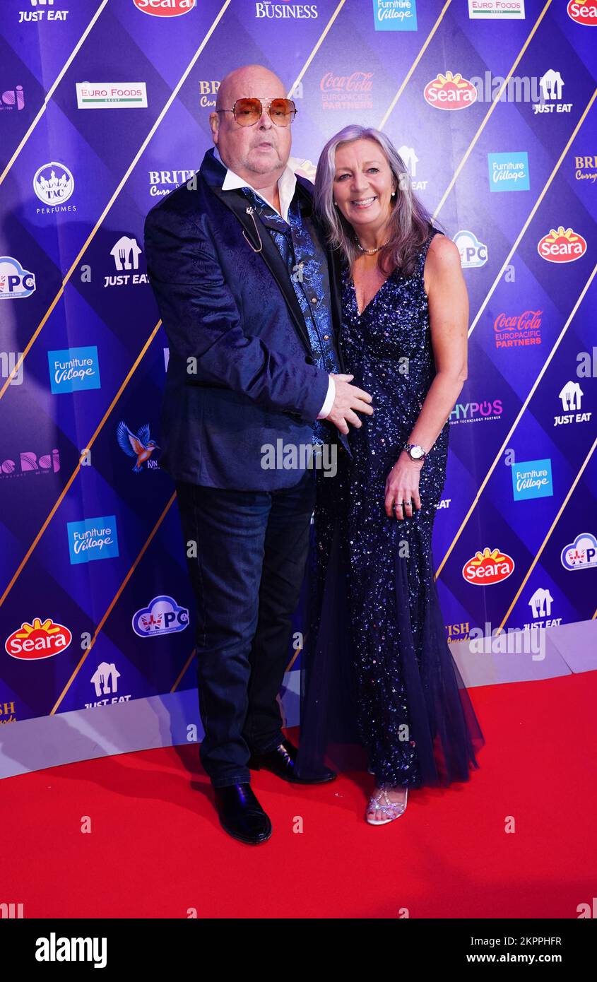 James Whale and wife Nadine Talbot-Brown arrive at the British Curry ...