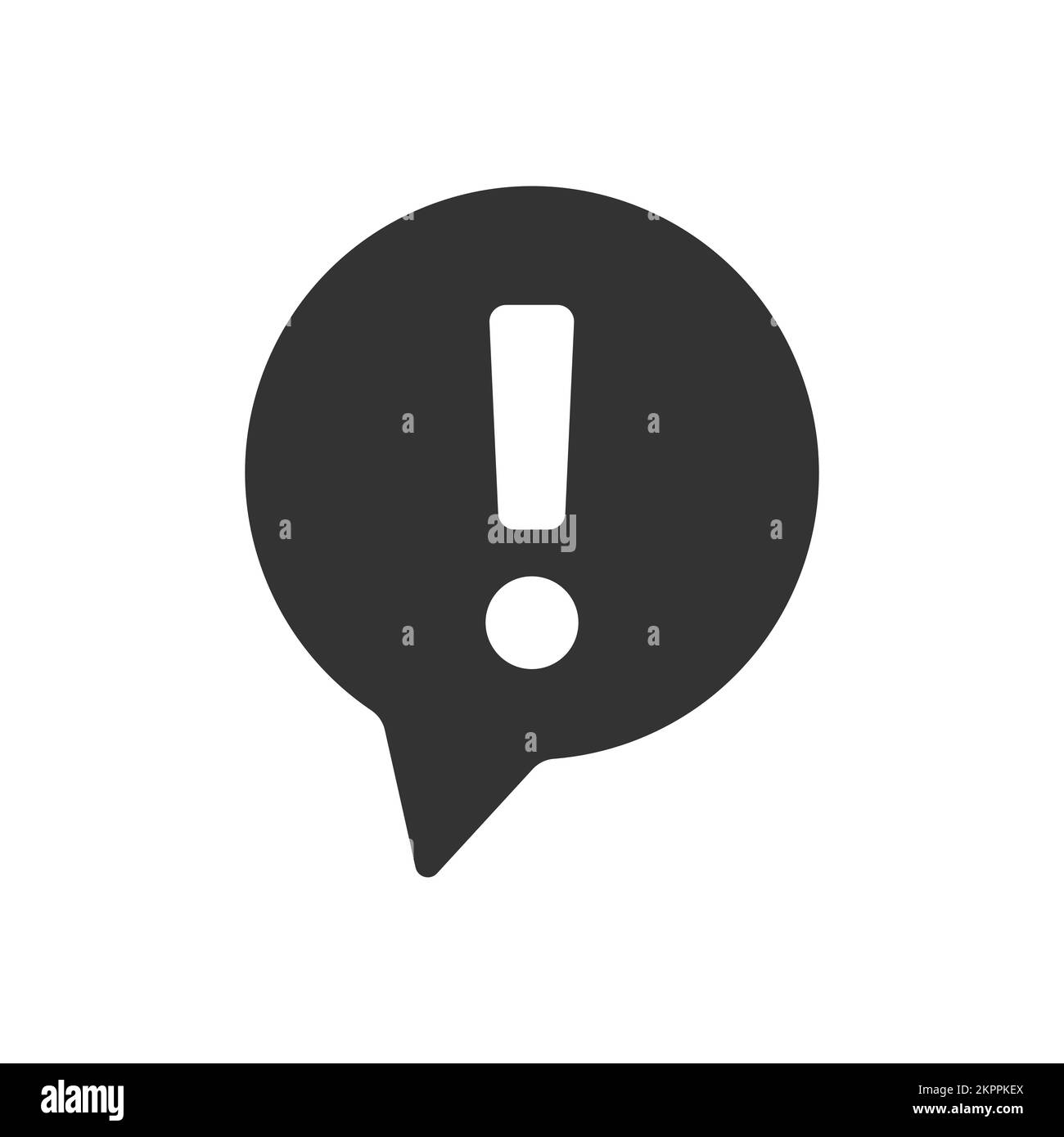 Hotline speech bubble symbol with exclamation point icon isolated on ...