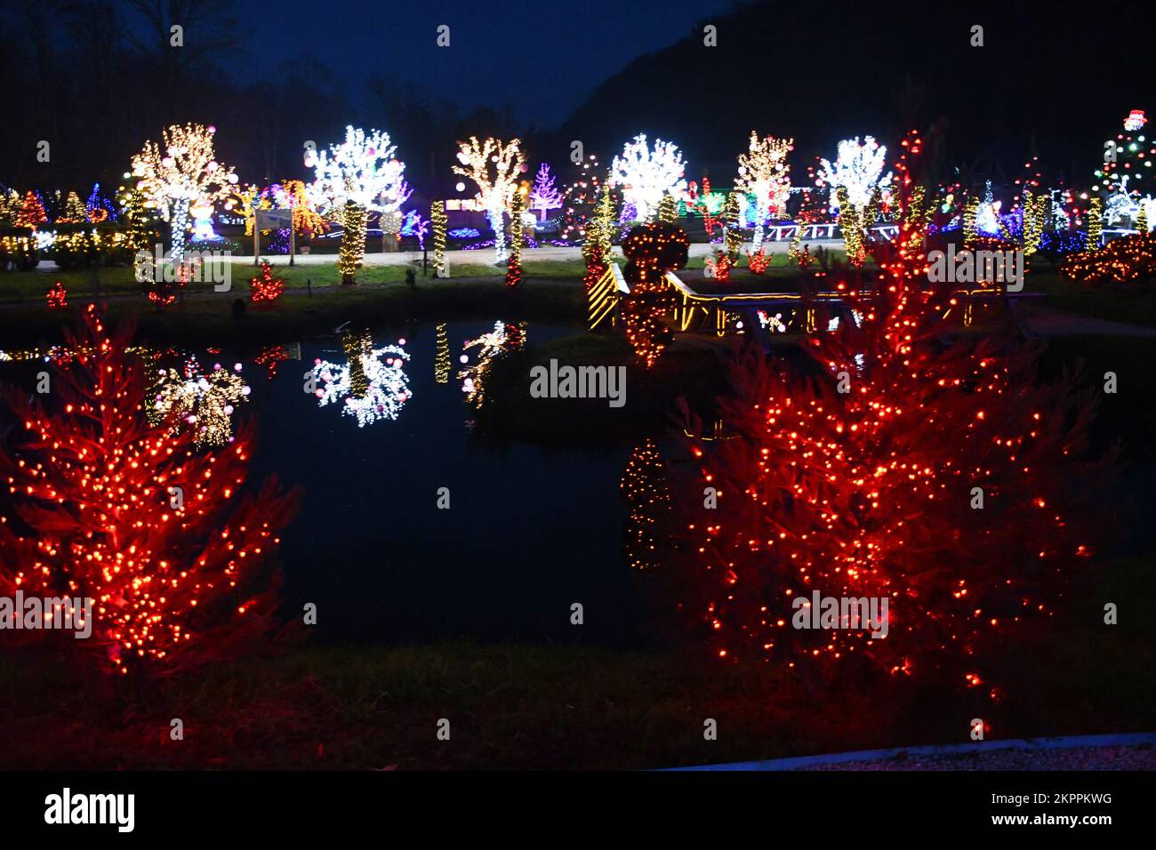 Christmas lights at the Salaj family country estate in the village of ...