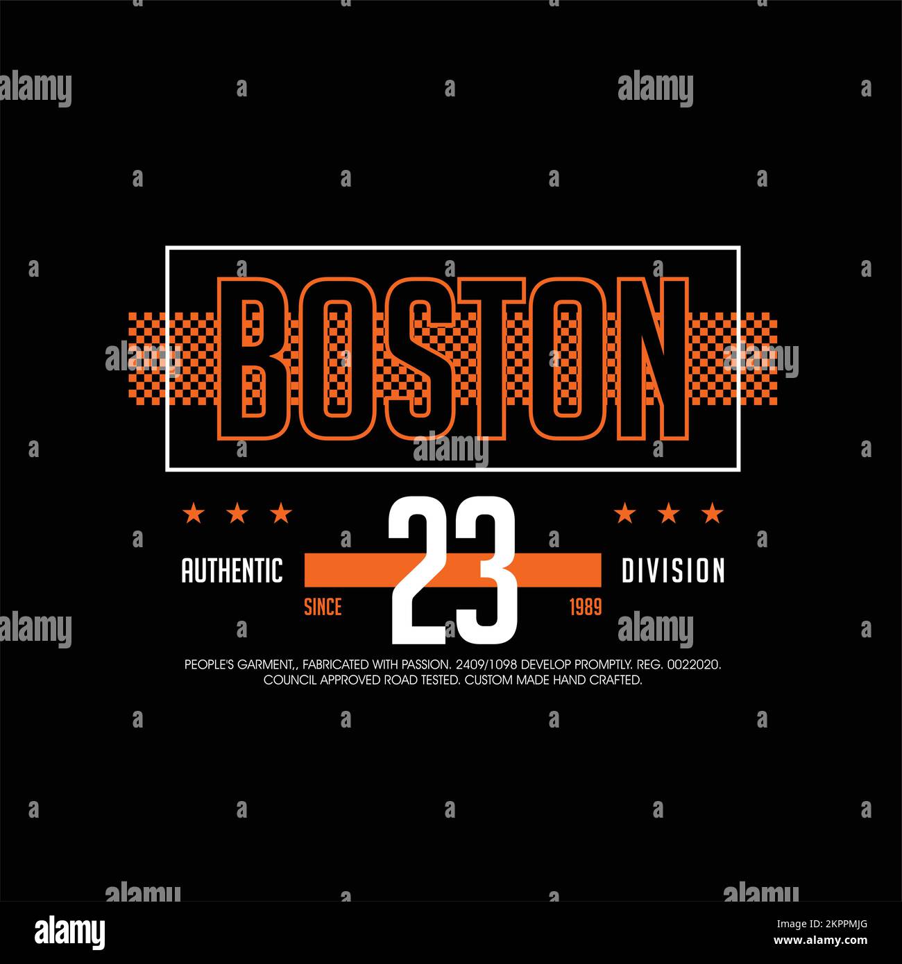 Fashion design of Boston 23 authentic division simple vintage on black ...