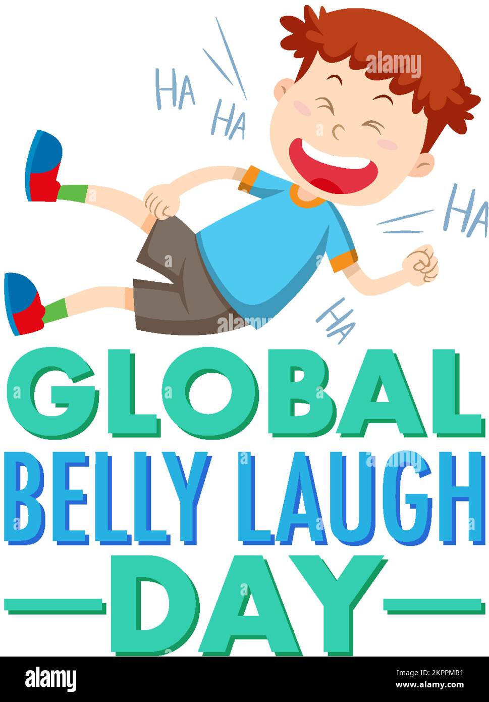 Global belly laugh day logo banner illustration Stock Vector Image ...