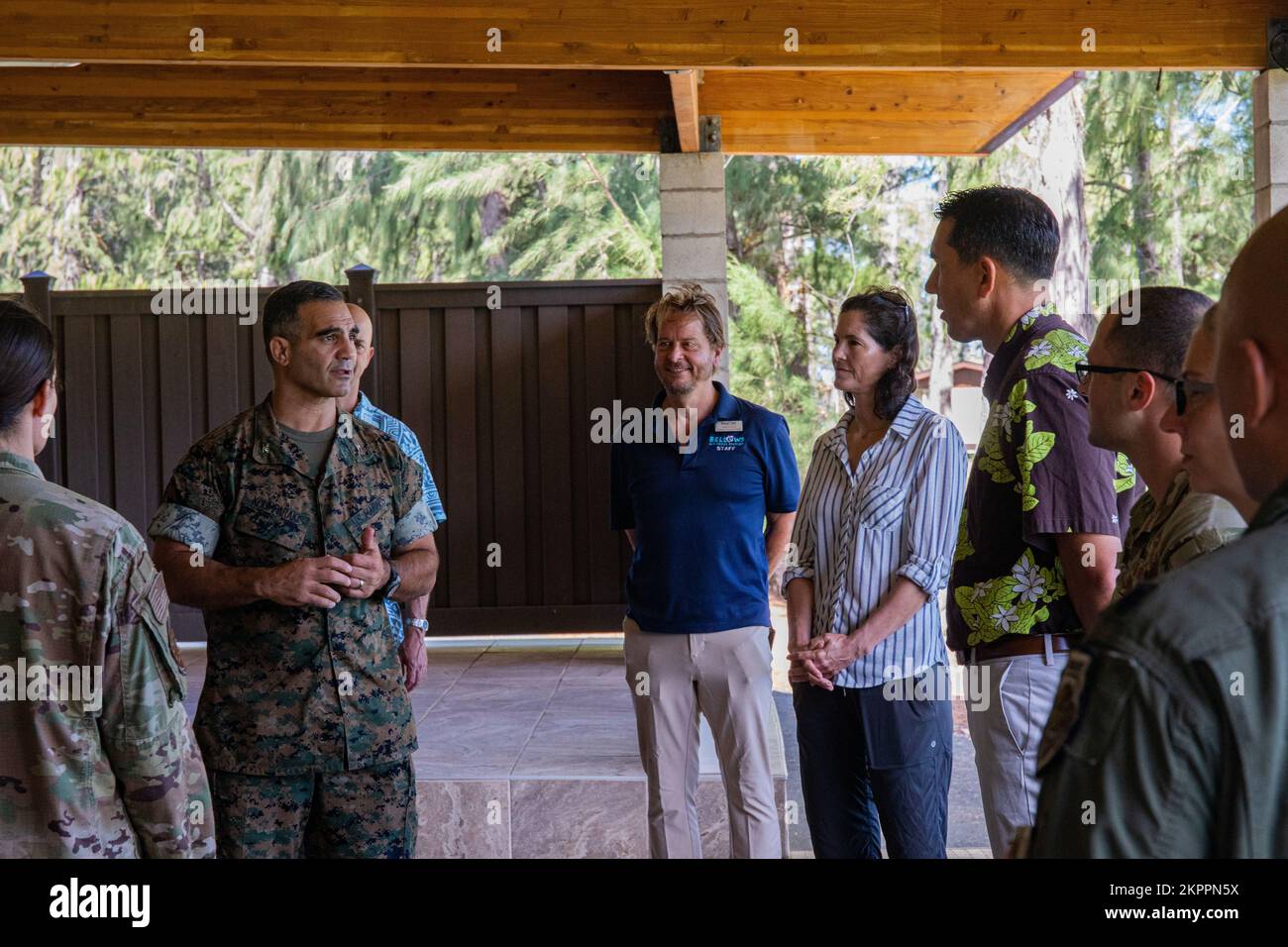 U.S. Marine Corps Col. Speros Koumparakis, left, commanding officer ...