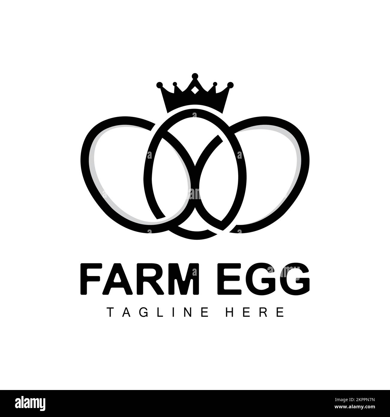Egg Farm Logo Golden Egg Chicken Farm Food Logo Design Illustration