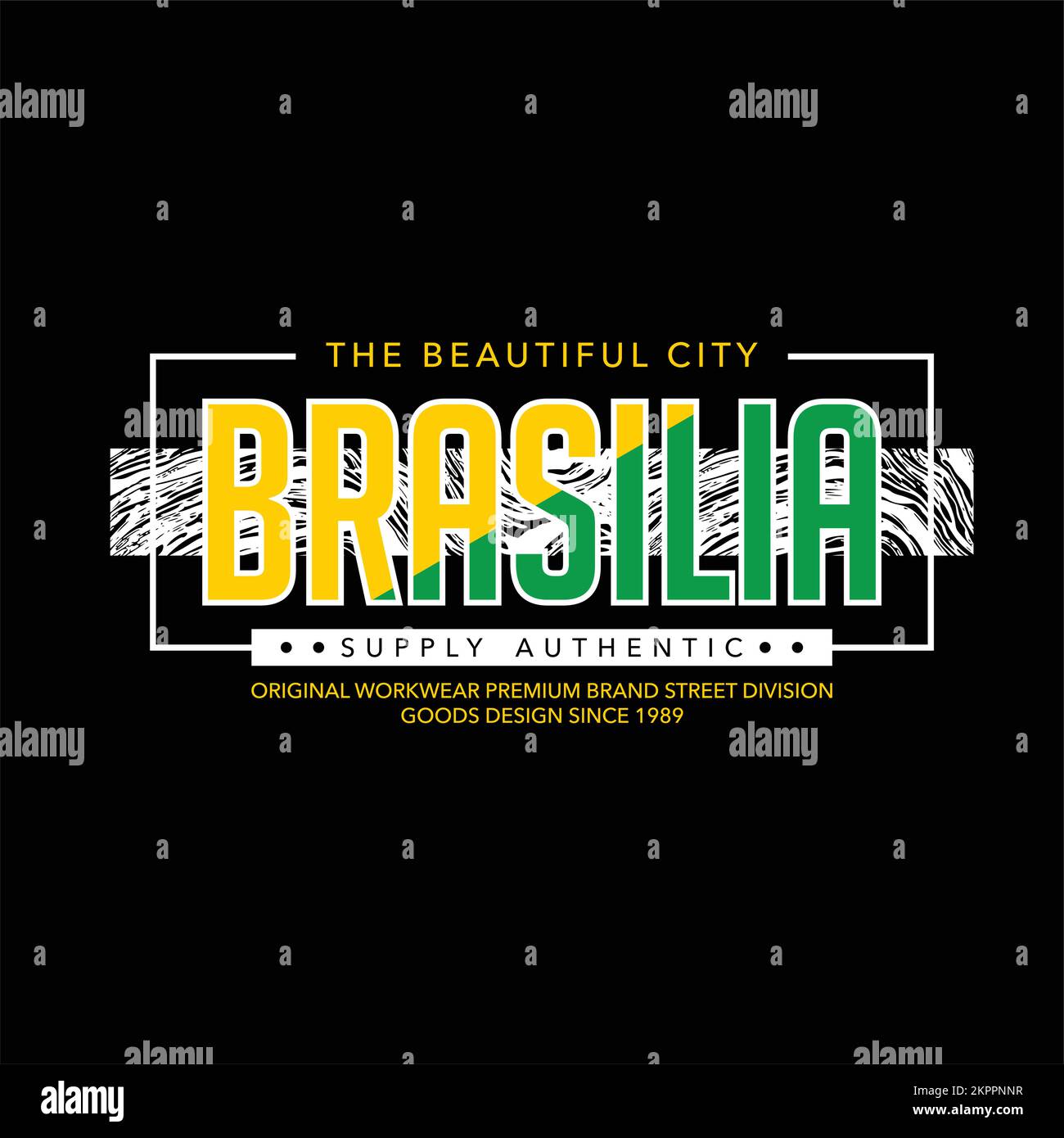 A fashion design of Brasilia beautiful city simple vintage on black ...