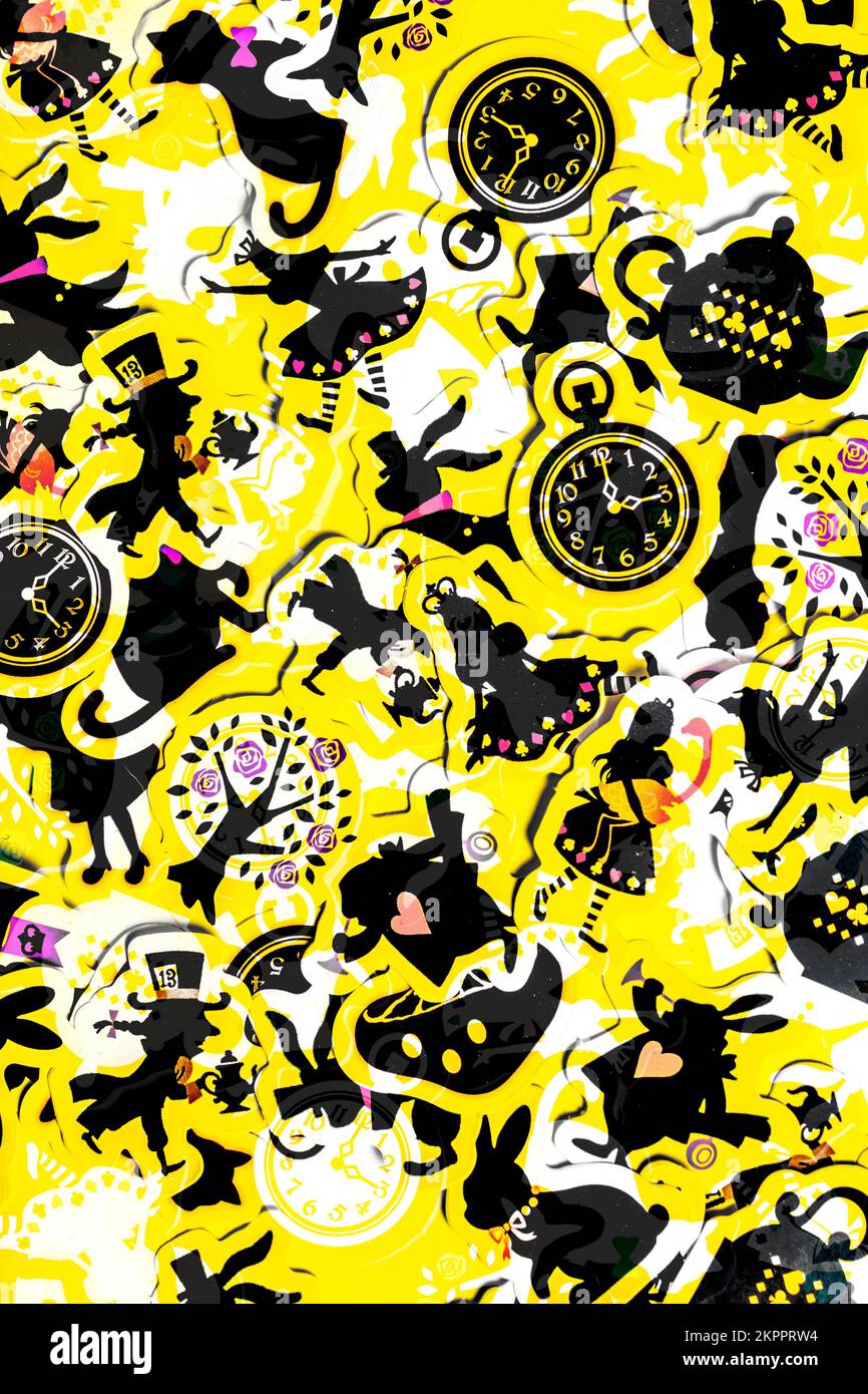 A creative cartoon abstract on icons from imagination and adventure ...