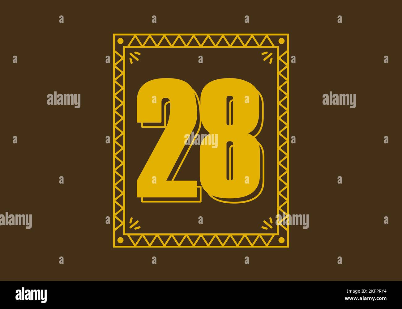 Number 28 in retro rectangle frame design Stock Vector Image & Art - Alamy