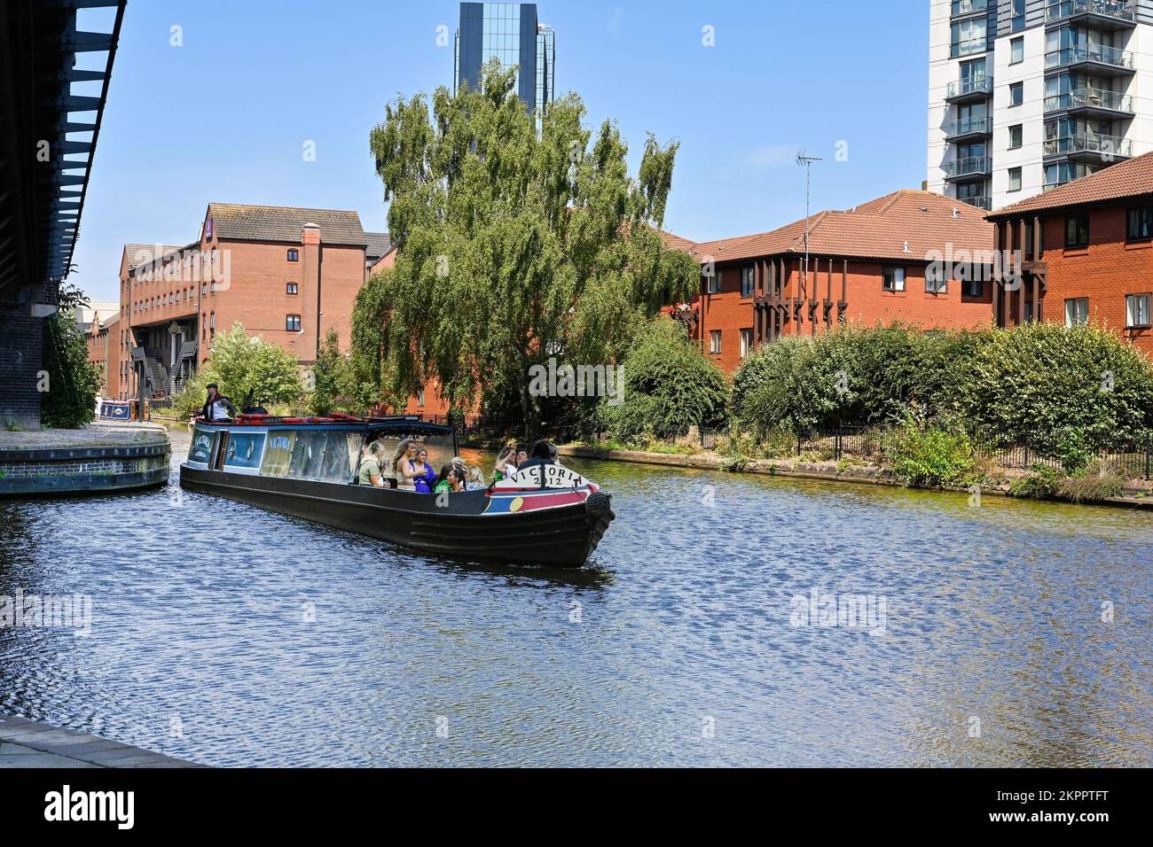 Pleasure barge on Birmingham inner city Canal system Stock Photo - Alamy
