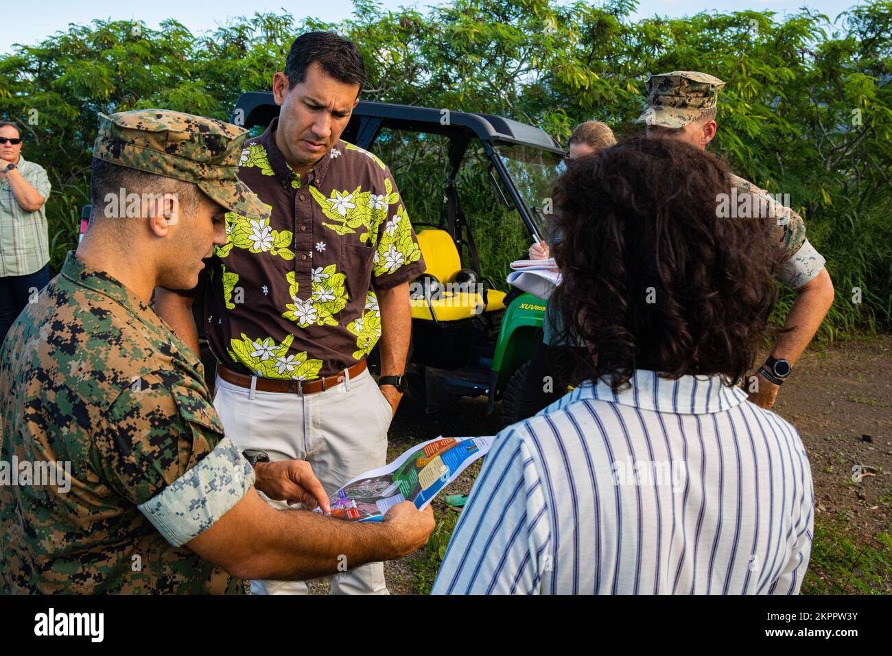 U.S. Marine Corps Col. Speros Koumparakis, left, commanding officer ...