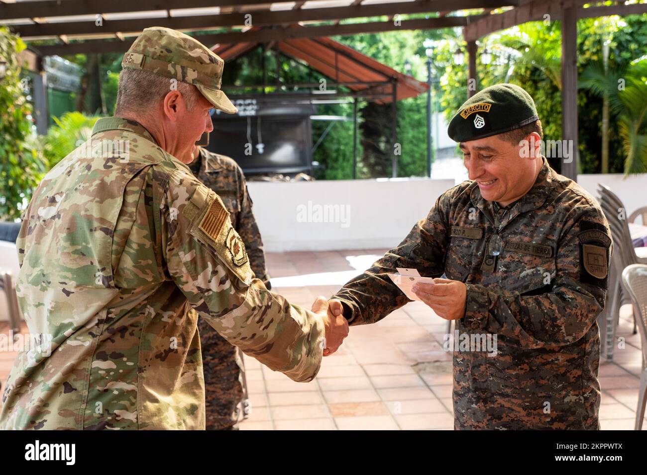 Lt. Col. Mudge, 188th Medical Group, presents gifts to Guatemala Army ...