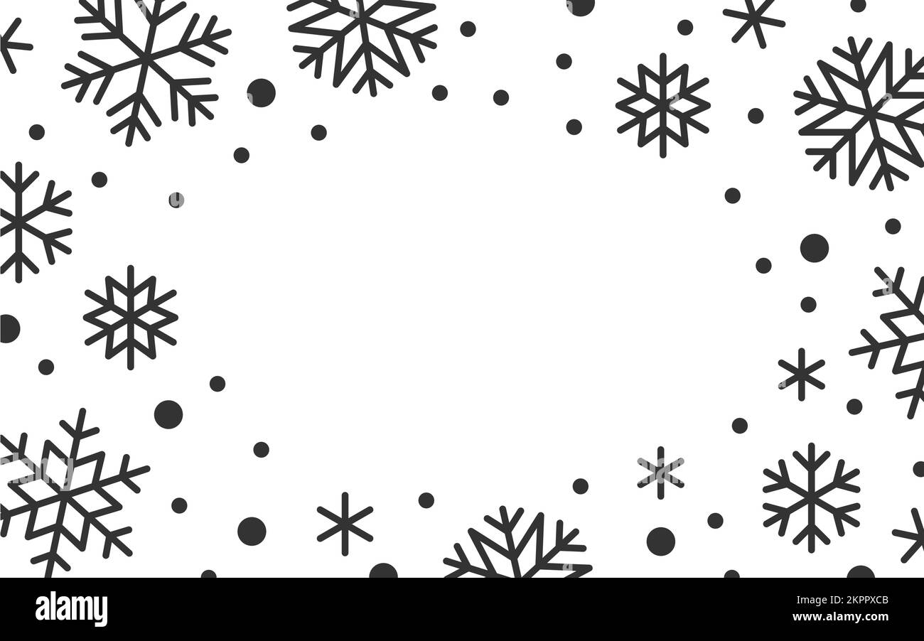 Snowflake Clipart Black And White Border