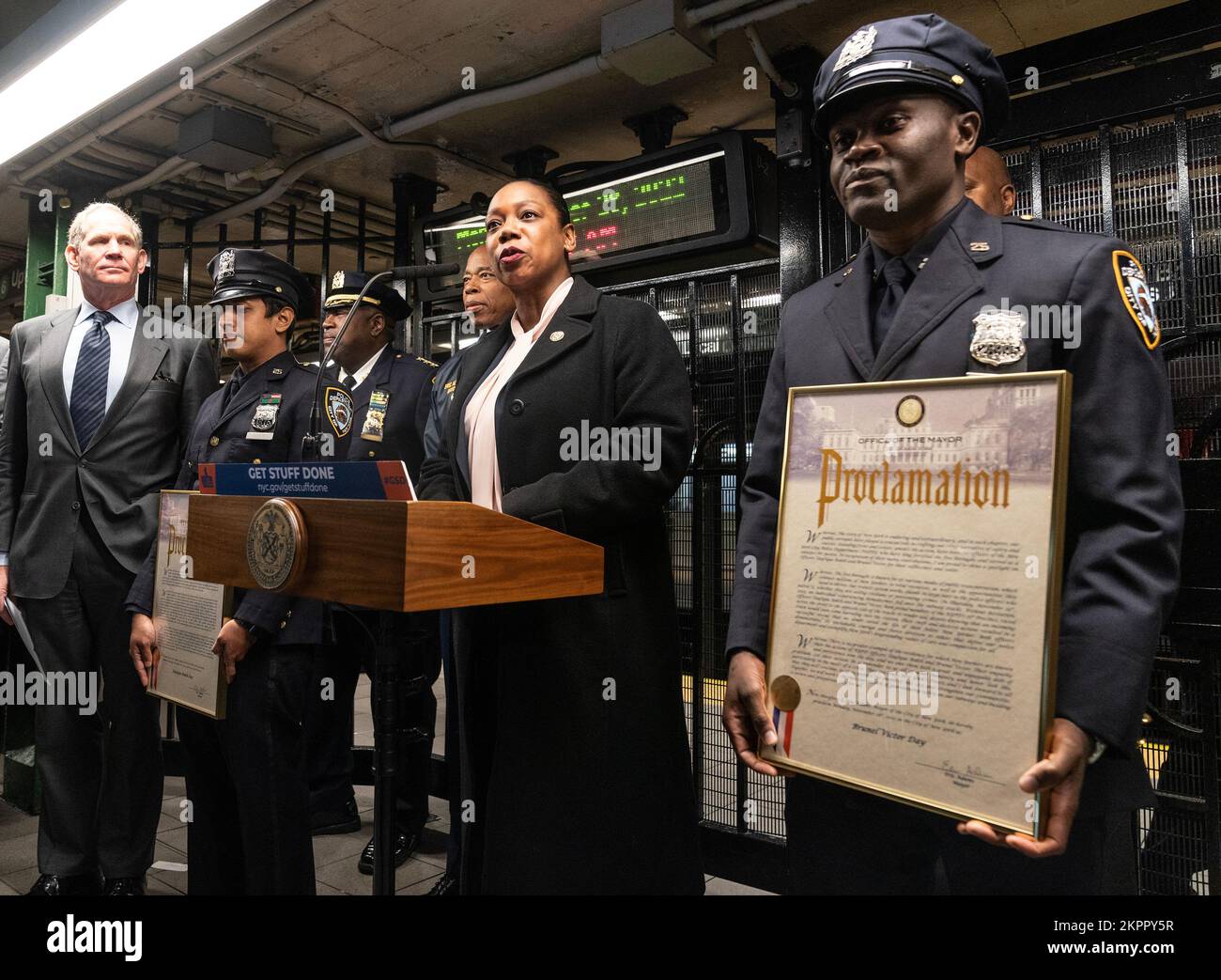 Police Commissioner Keechant Sewell speaks at PO Taufique Bokth, PO ...