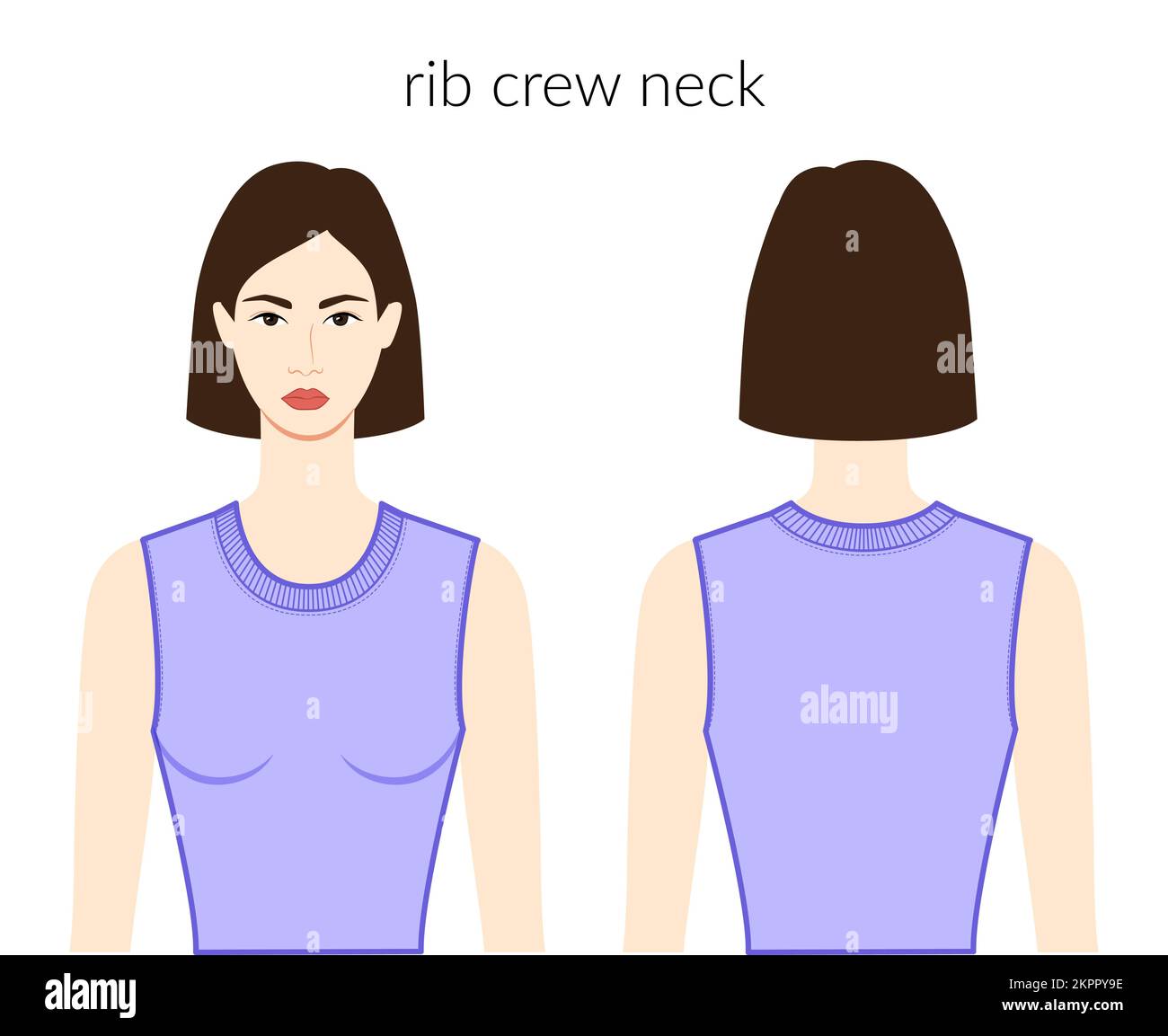 Rib crew neckline knits, sweaters clothes character beautiful lady in ...
