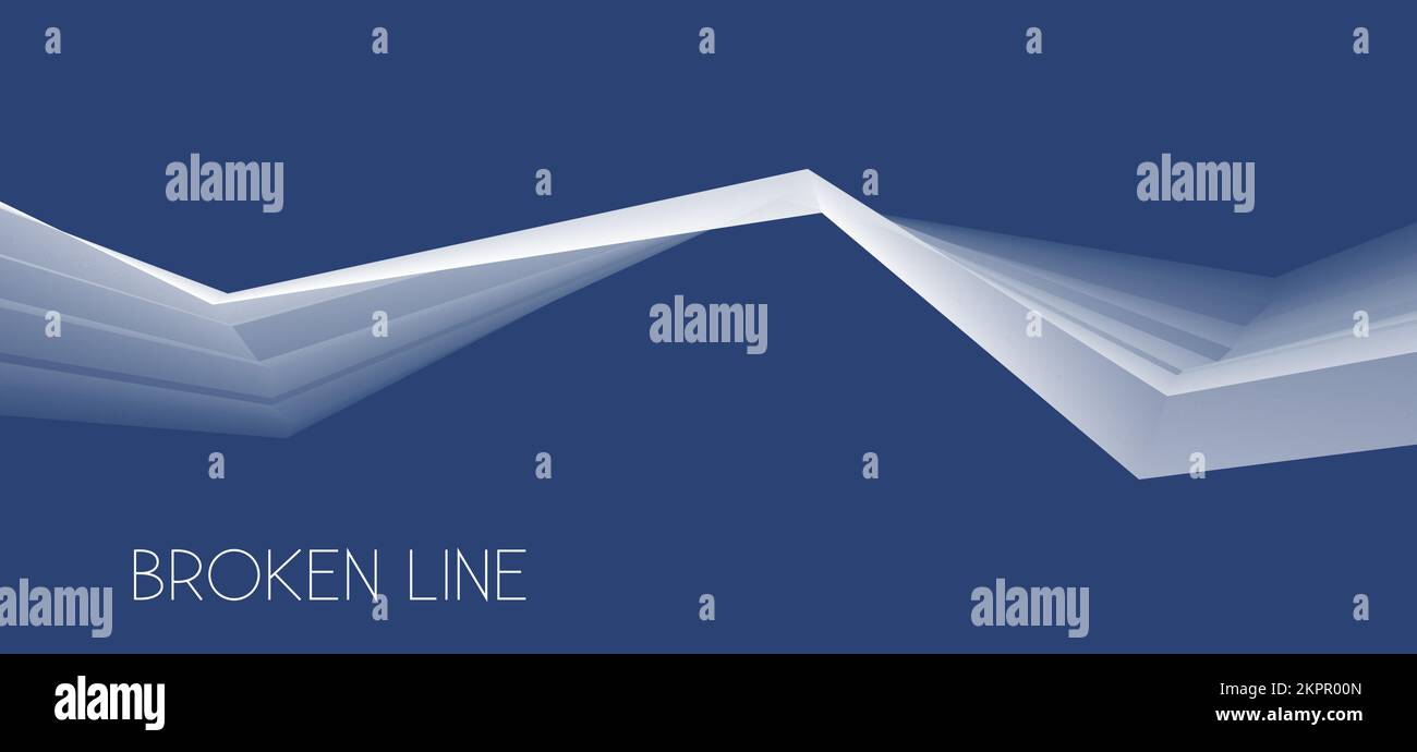 Abstract white broken line on blue background. Vector graphic pattern ...