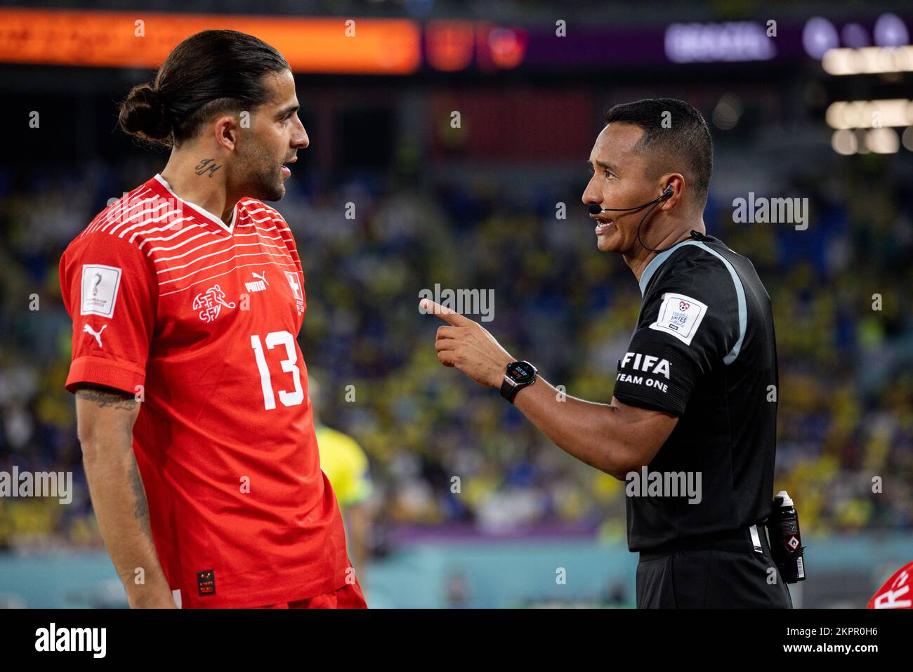 Doha, Qatar. 28th Nov, 2022. RODRIGUEZ Ricardo from Switzerland talks ...