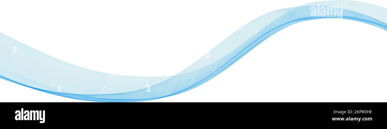 Abstract subtle light blue transparent wave on white background. Vector ...