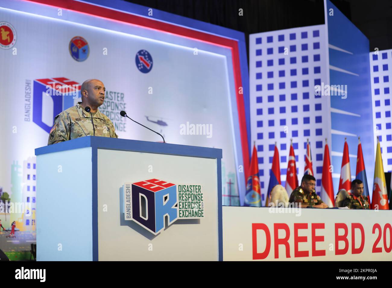 Maj. Gen. Reginald Neal of United States Army Pacific Command gives a ...