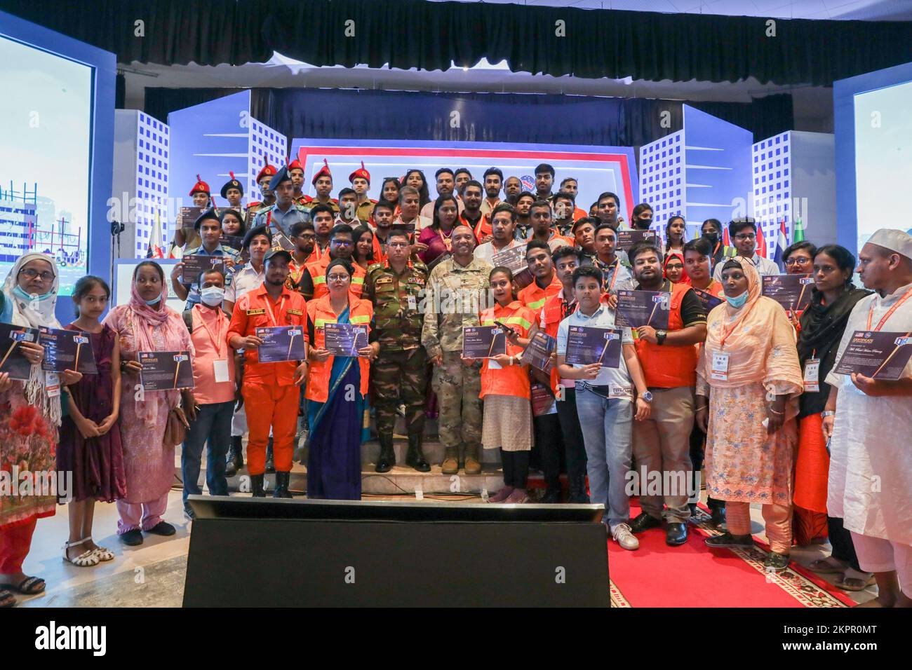 Participants involved in the field training exercise demonstration ...