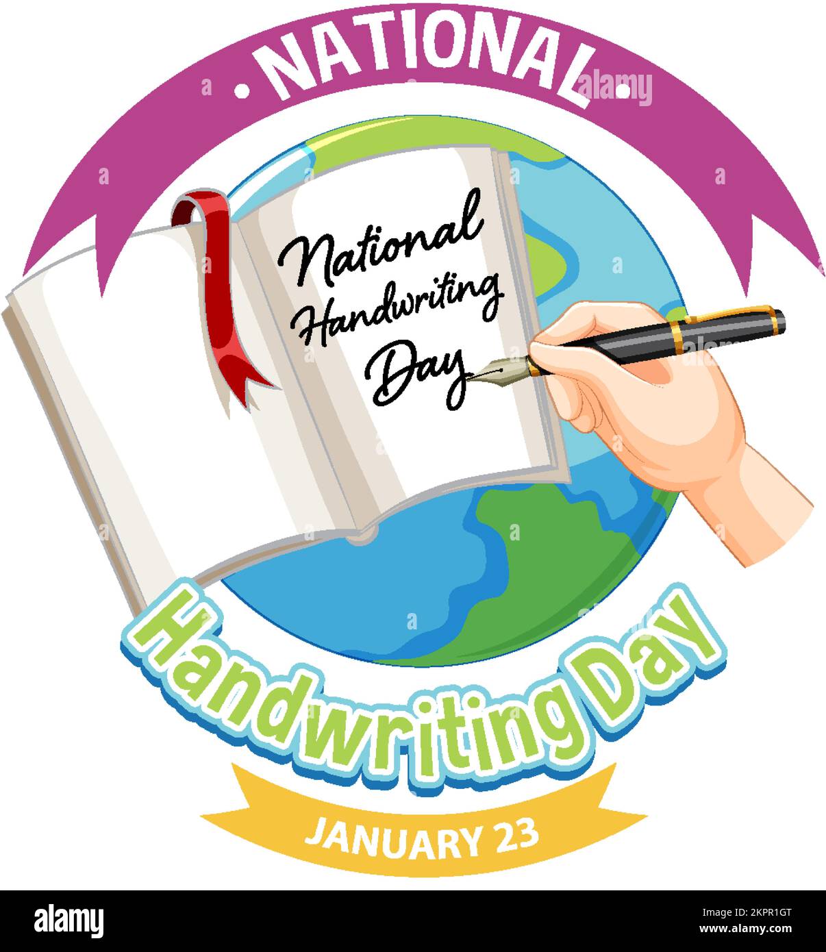 National Handwriting Day Logo Banner illustration Stock Vector Image ...