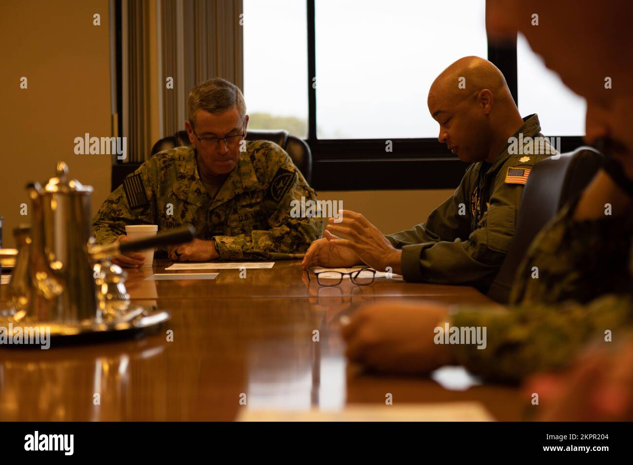 Rear Adm. Pete Garvin, left, commander, Naval Education and Training ...