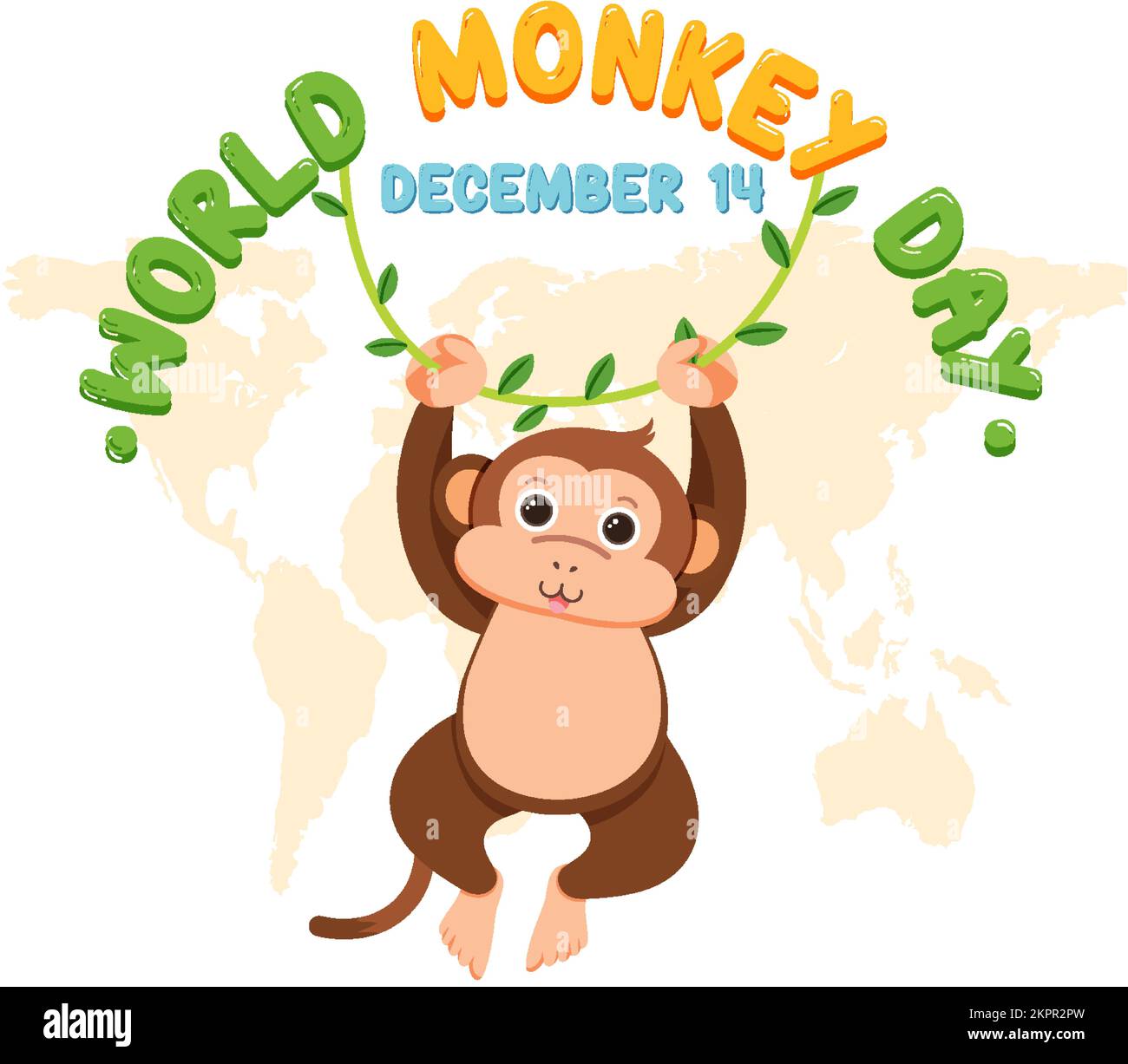 World monkey day poster design illustration Stock Vector Image & Art ...