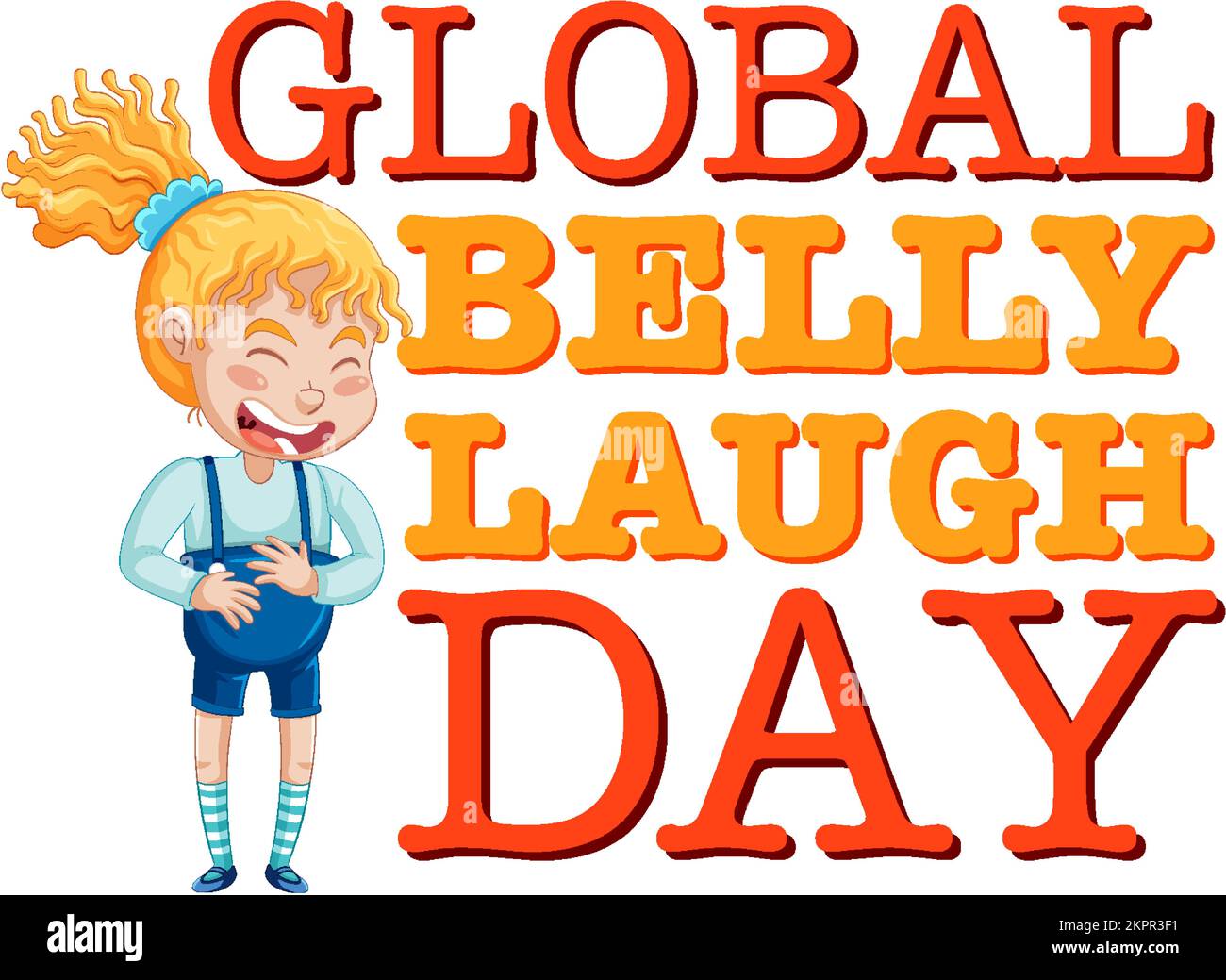 Global belly laugh day logo banner illustration Stock Vector Image ...