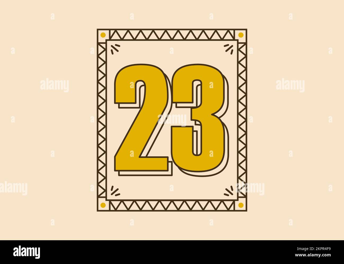 Retro rectangle frame with number 23 on it Stock Vector Image & Art - Alamy