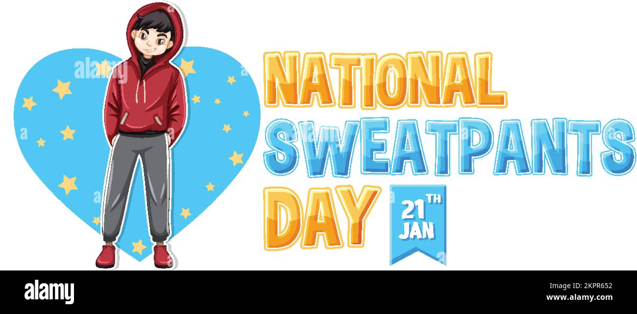 National Sweatpants Day Text Banner illustration Stock Vector Image ...