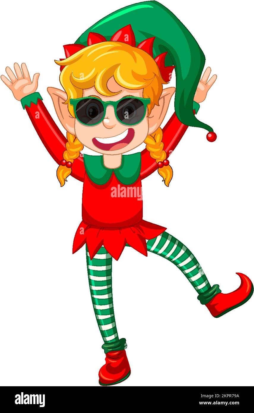 Christmas elf cartoon character illustration Stock Vector Image & Art ...