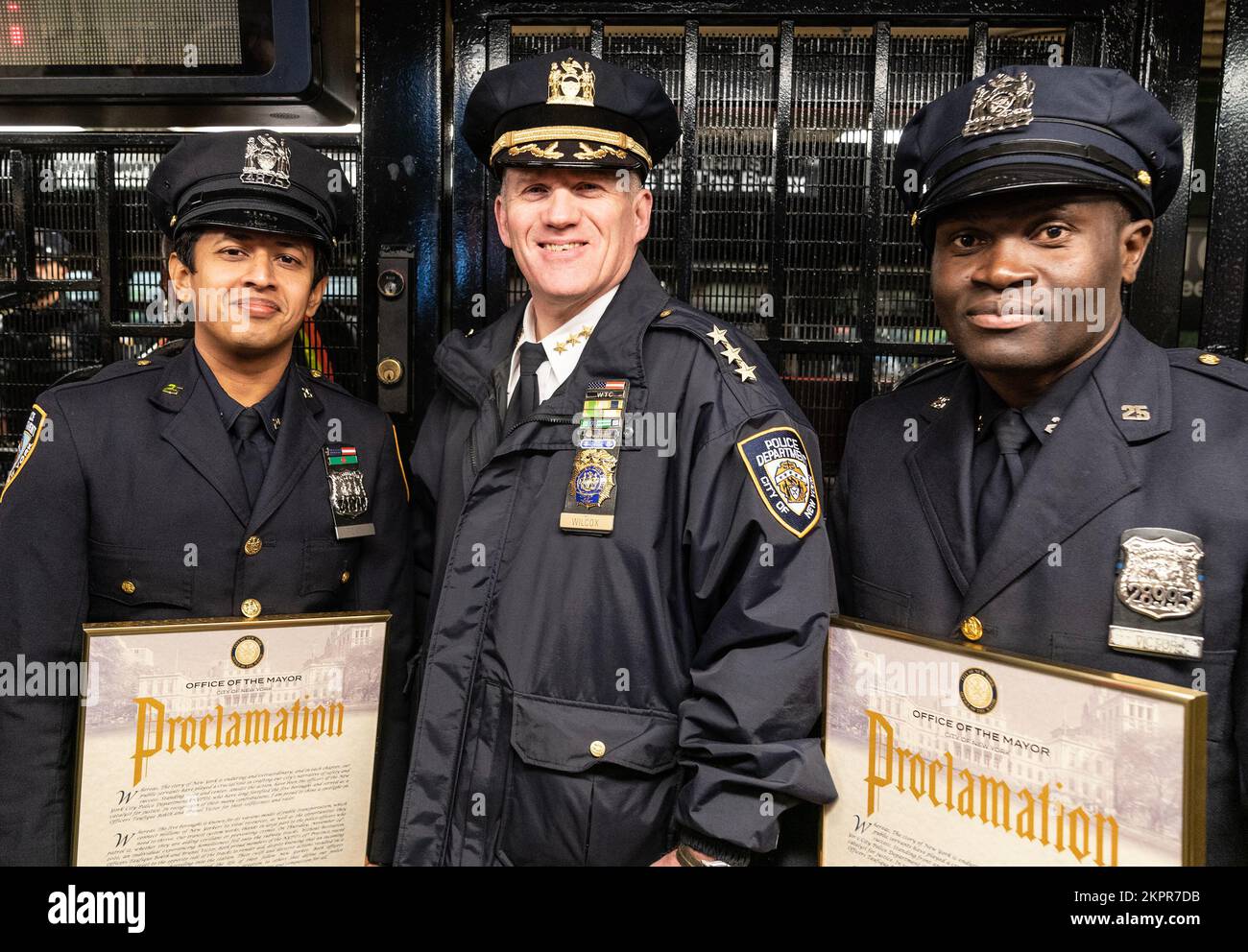 PO Taufique Bokth, NYPD Chief of Transit Jason Willcox, PO Brunel ...