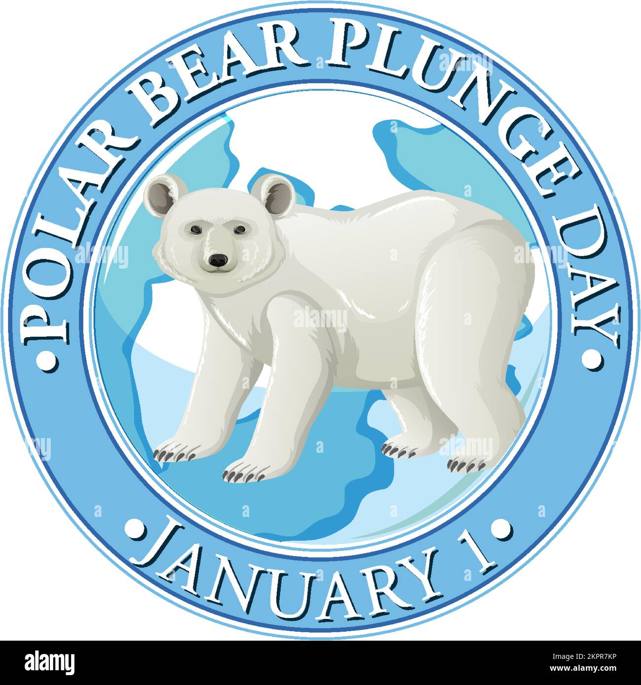 Polar Bear Plunge Day January icon illustration Stock Vector Image ...