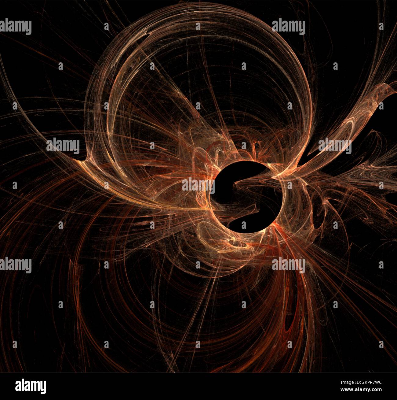 illustration of orange space planet star system, color graphics ...